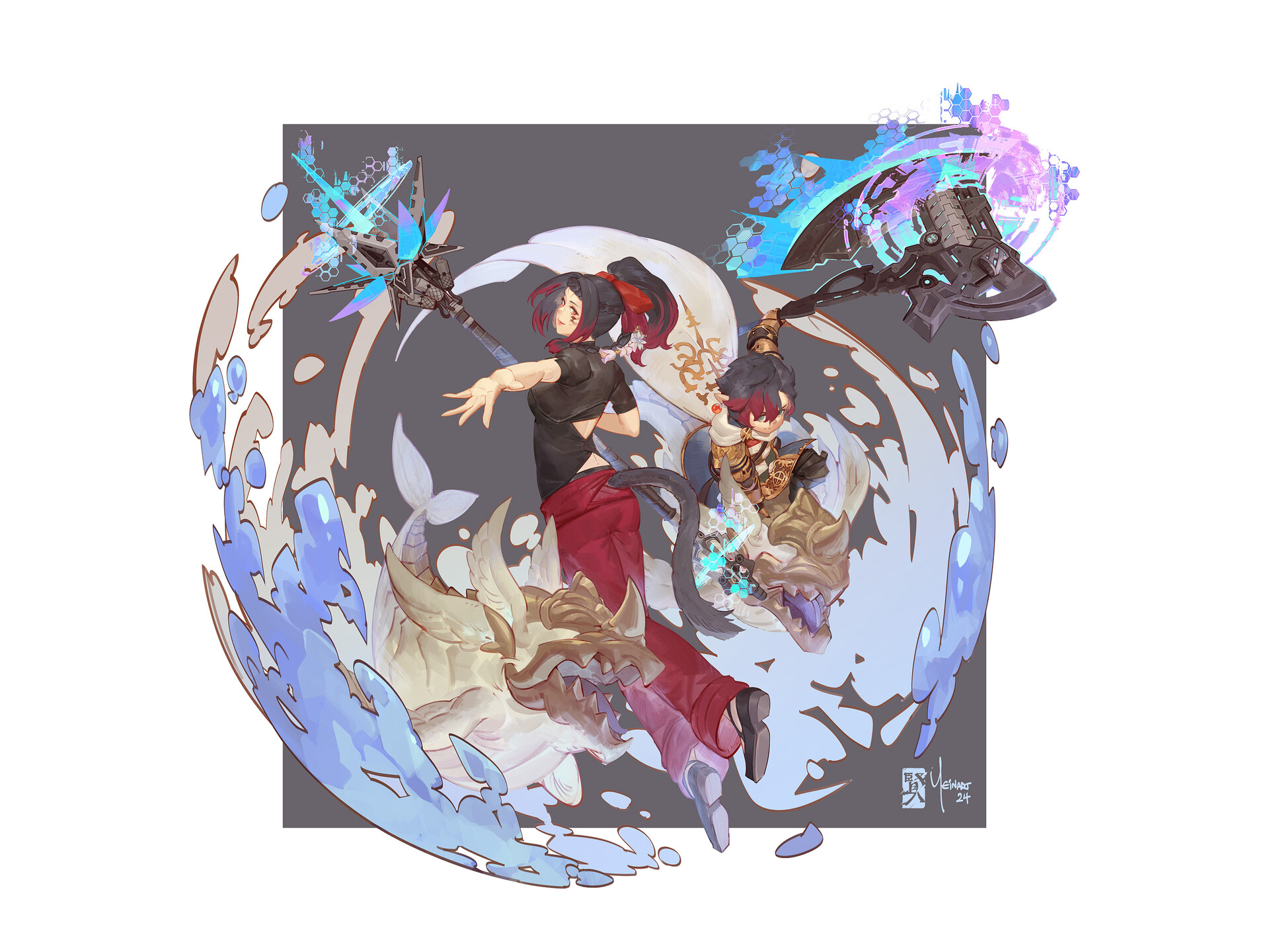 ArtStation - FFXIV Birthday Twins