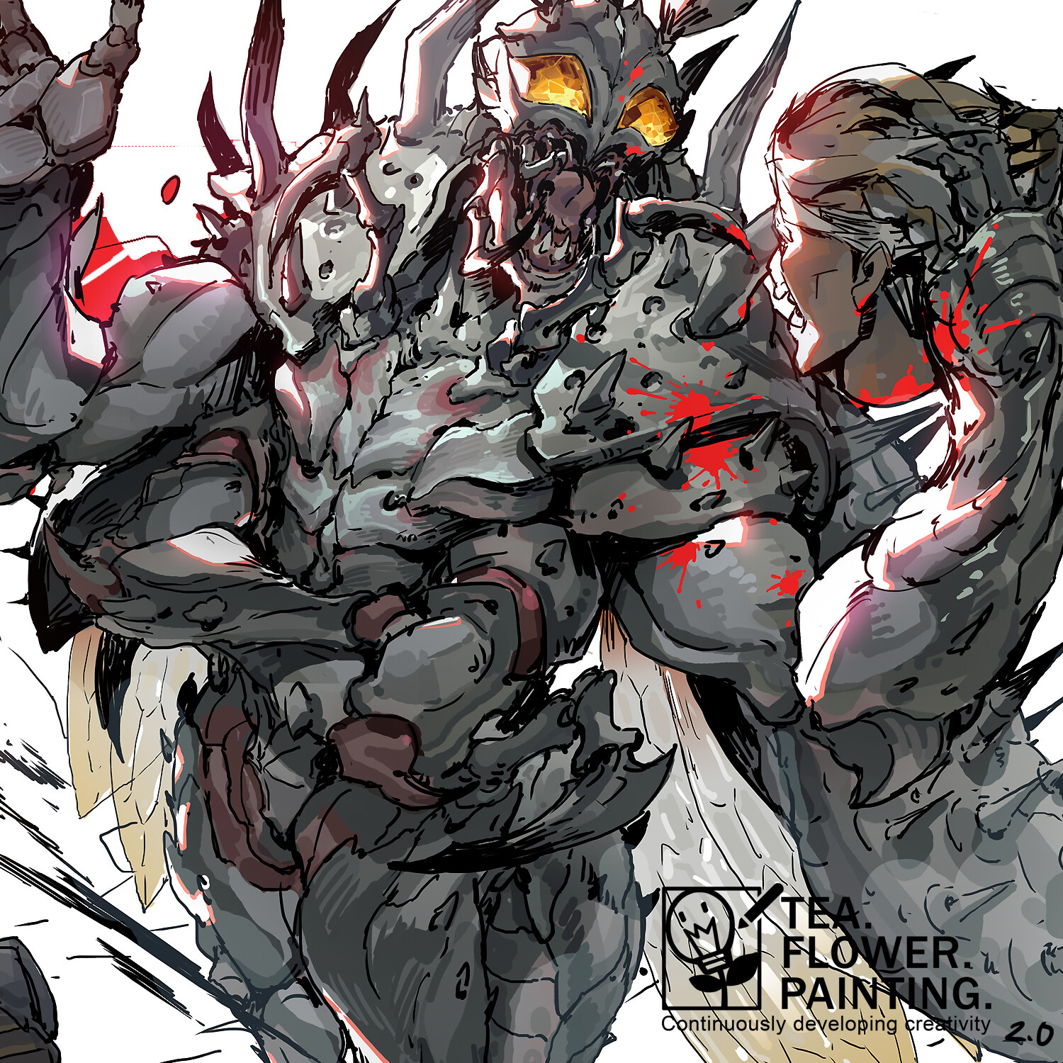 花先舍 - Tea Flower Painting NO 13