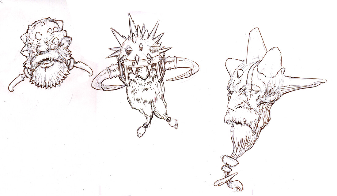 ArtStation - Chaos Dwarf head variants