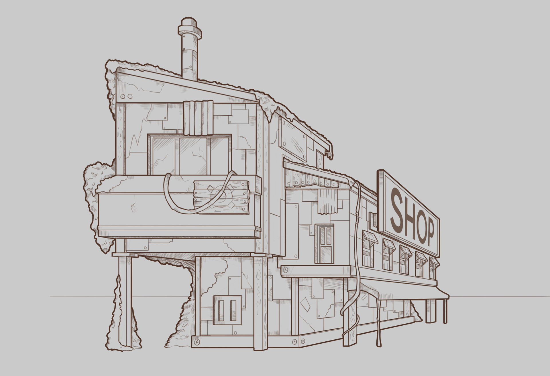 ArtStation - Sketch of the store