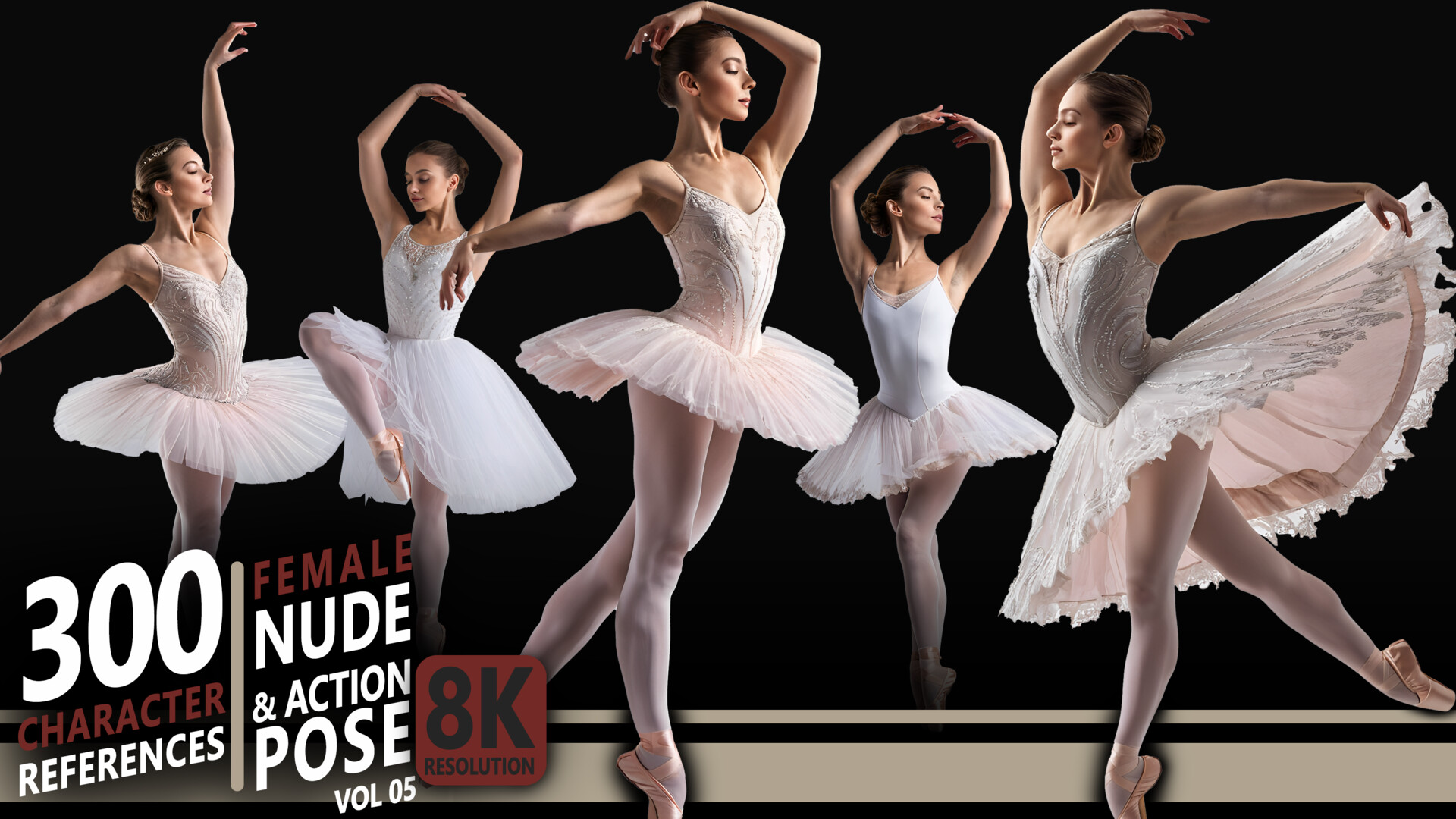 ArtStation - 300 Female Nude & Action Pose VOL05 - Chatacter References