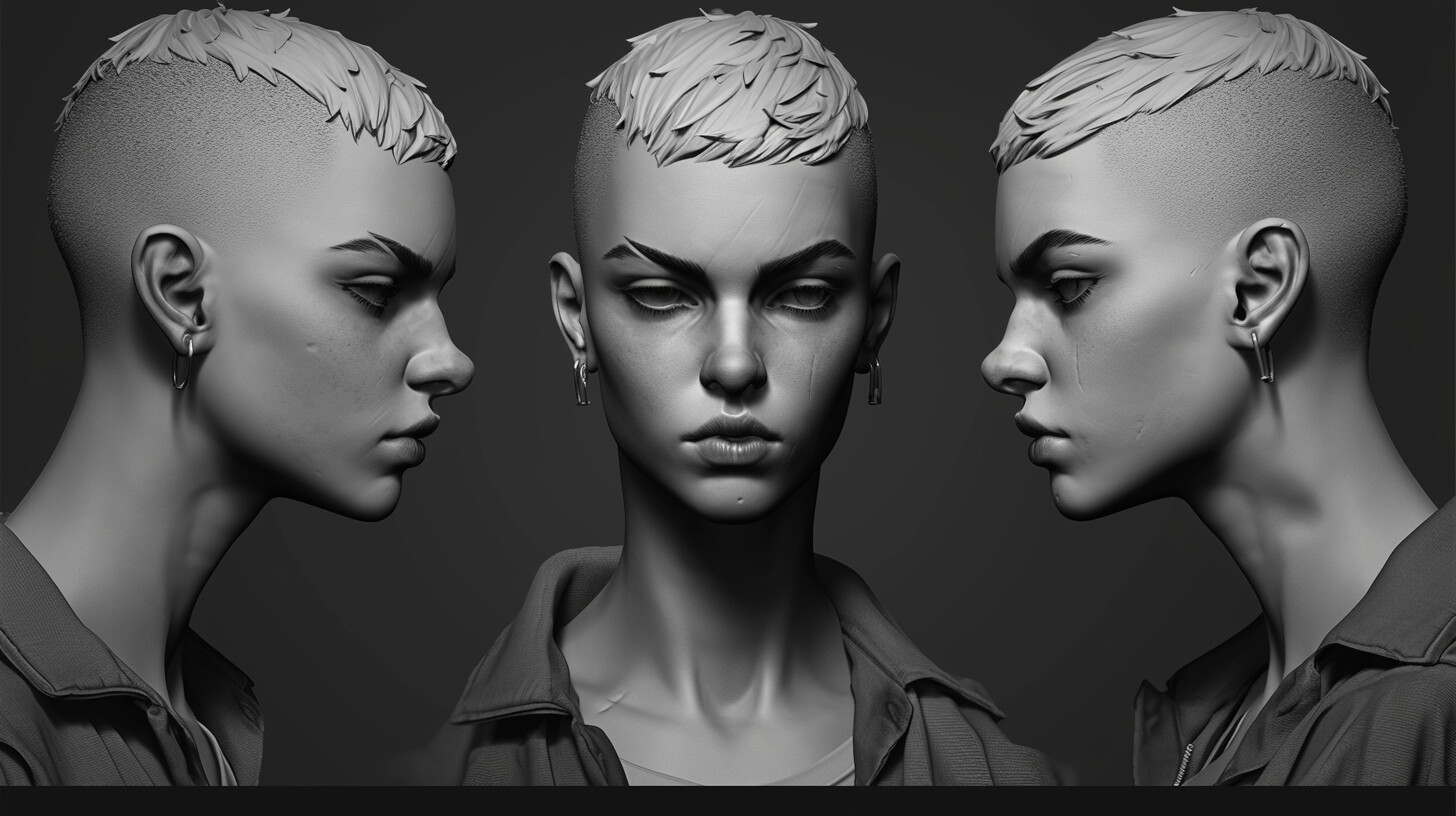 3D Head Sculpt References in 4K - Tika Art - +330 Prisoner Female Head ...