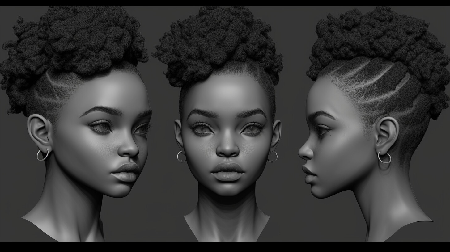 3D Head Sculpt References in 4K - Tika Art - +300 African Female Head ...