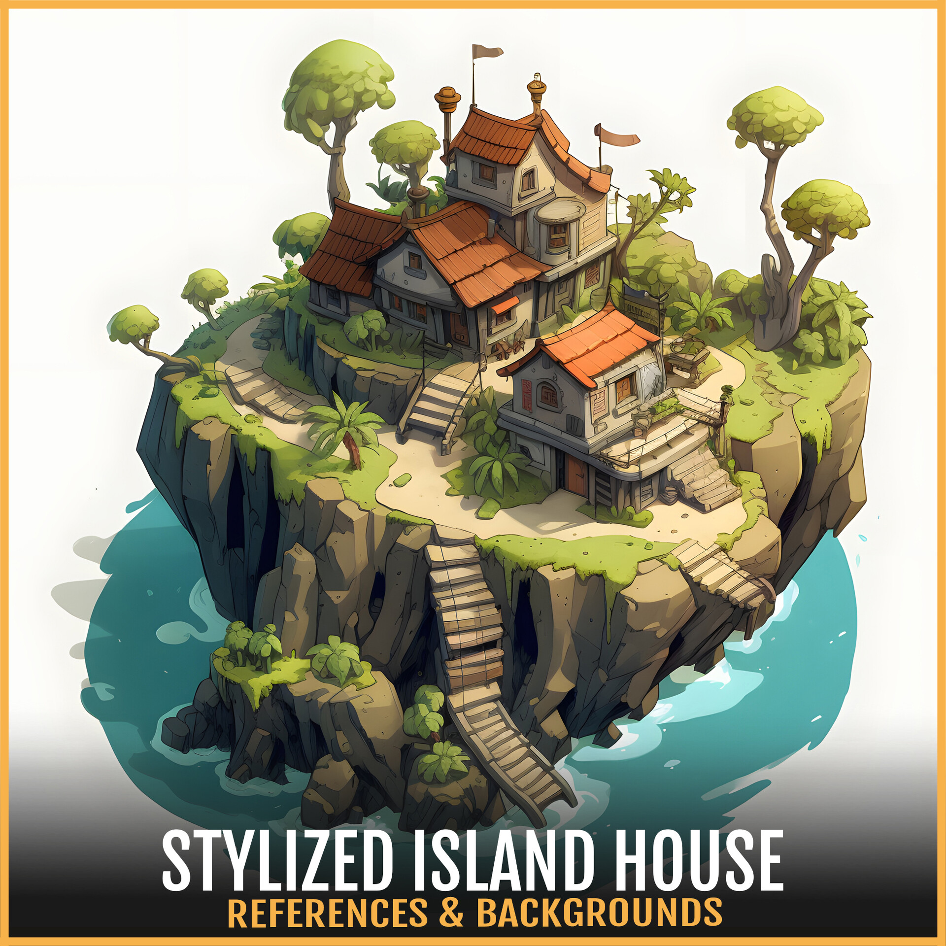 ArtStation - 303 Stylized Island House VOL73