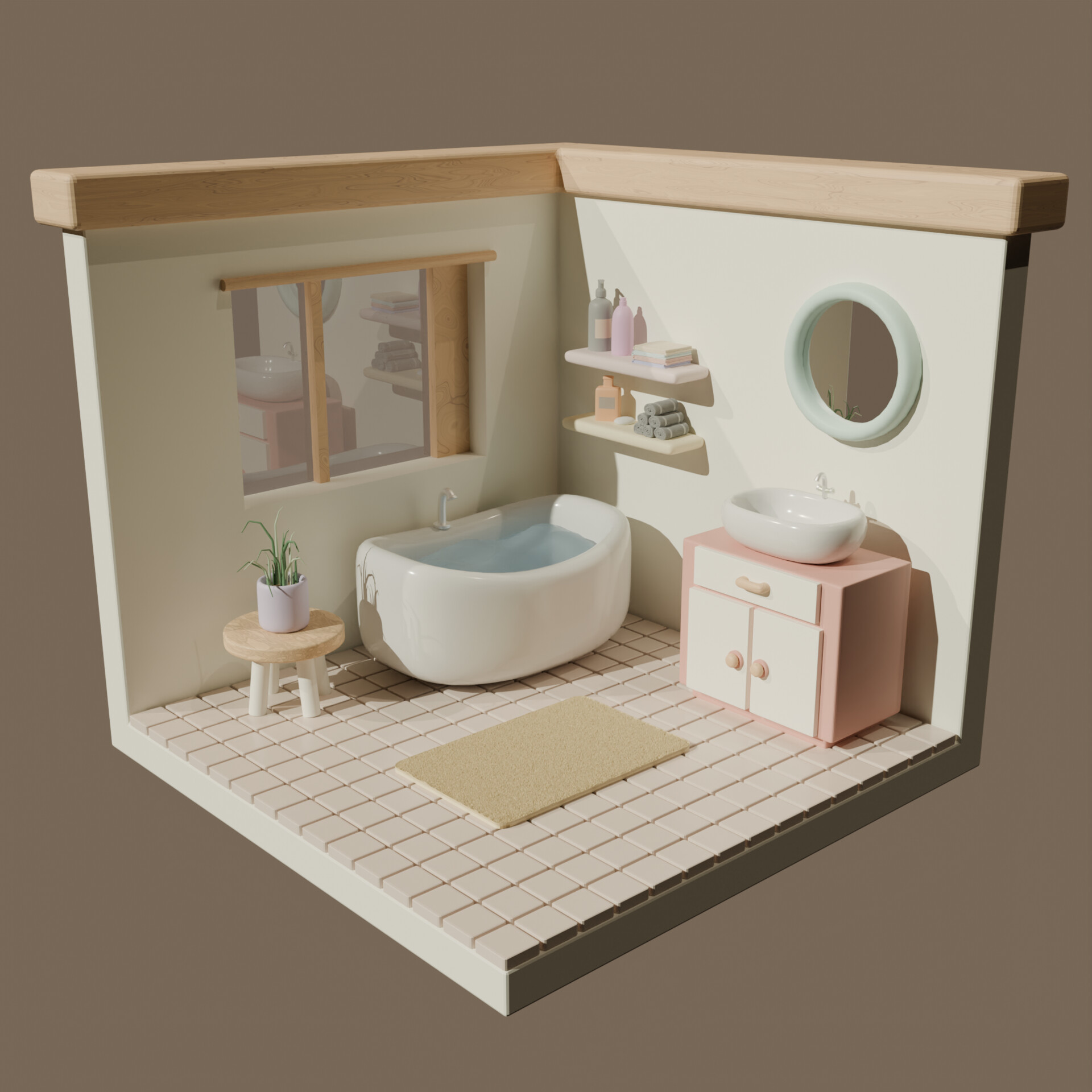 ArtStation - Low Poly Bathroom