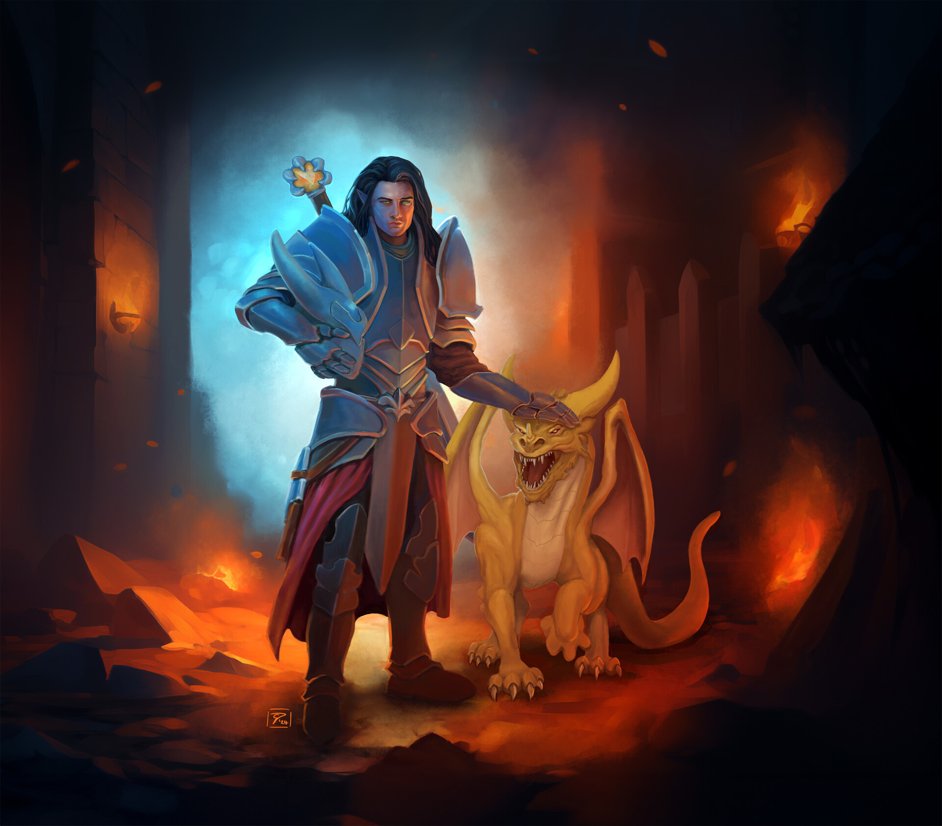 ArtStation - Drakewarden Elf D&D Character