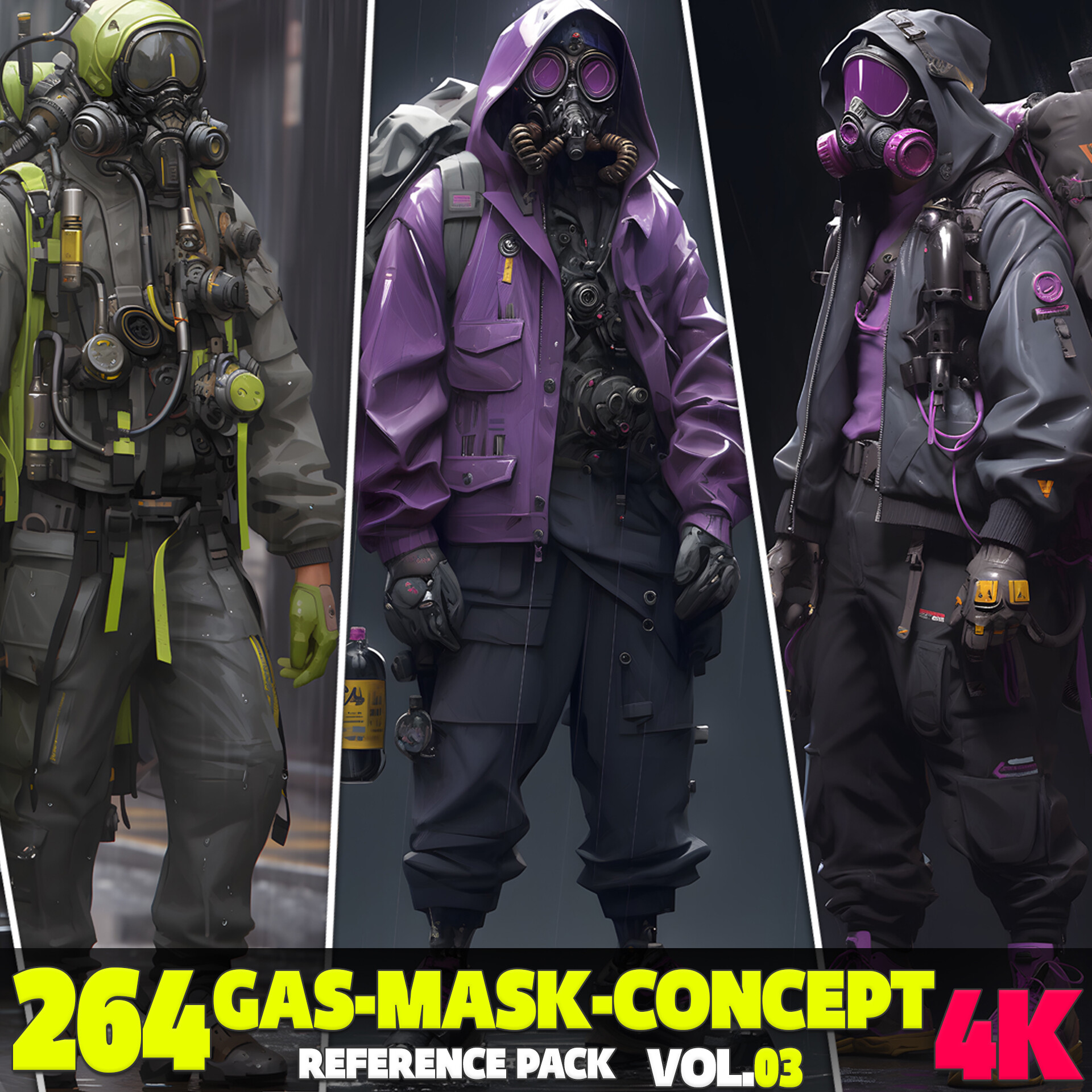 ArtStation - 264 4K Gas Mask Reference Pack Vol.03