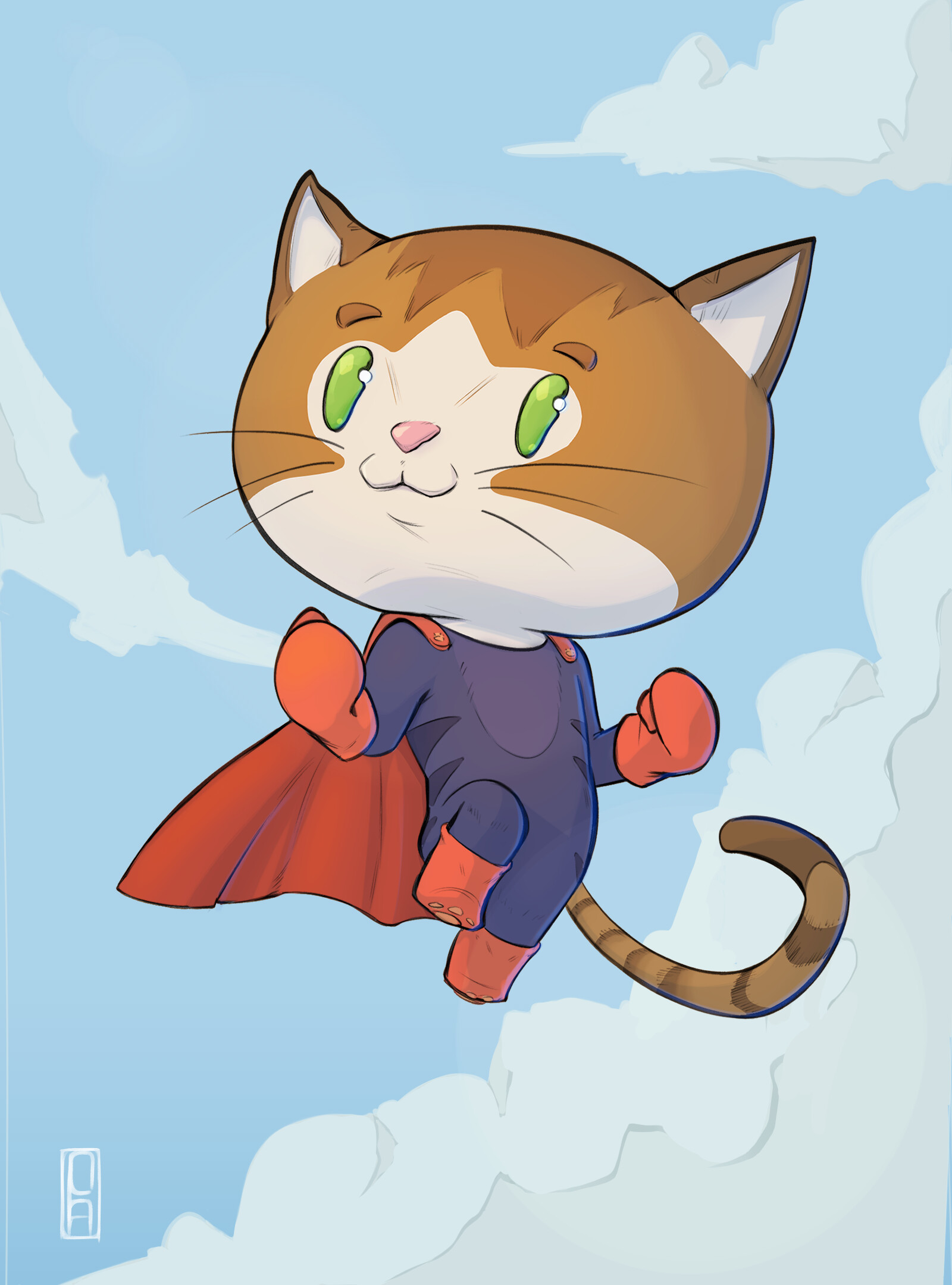 ArtStation - Super cat - Commission illustration