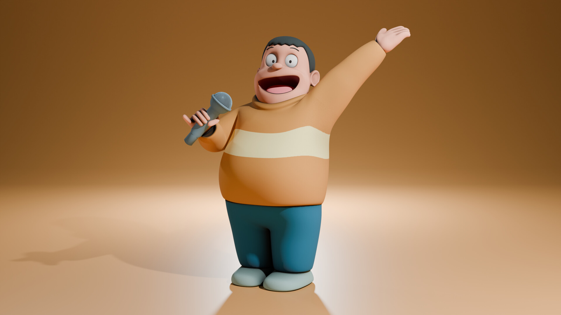 giant doraemon singing