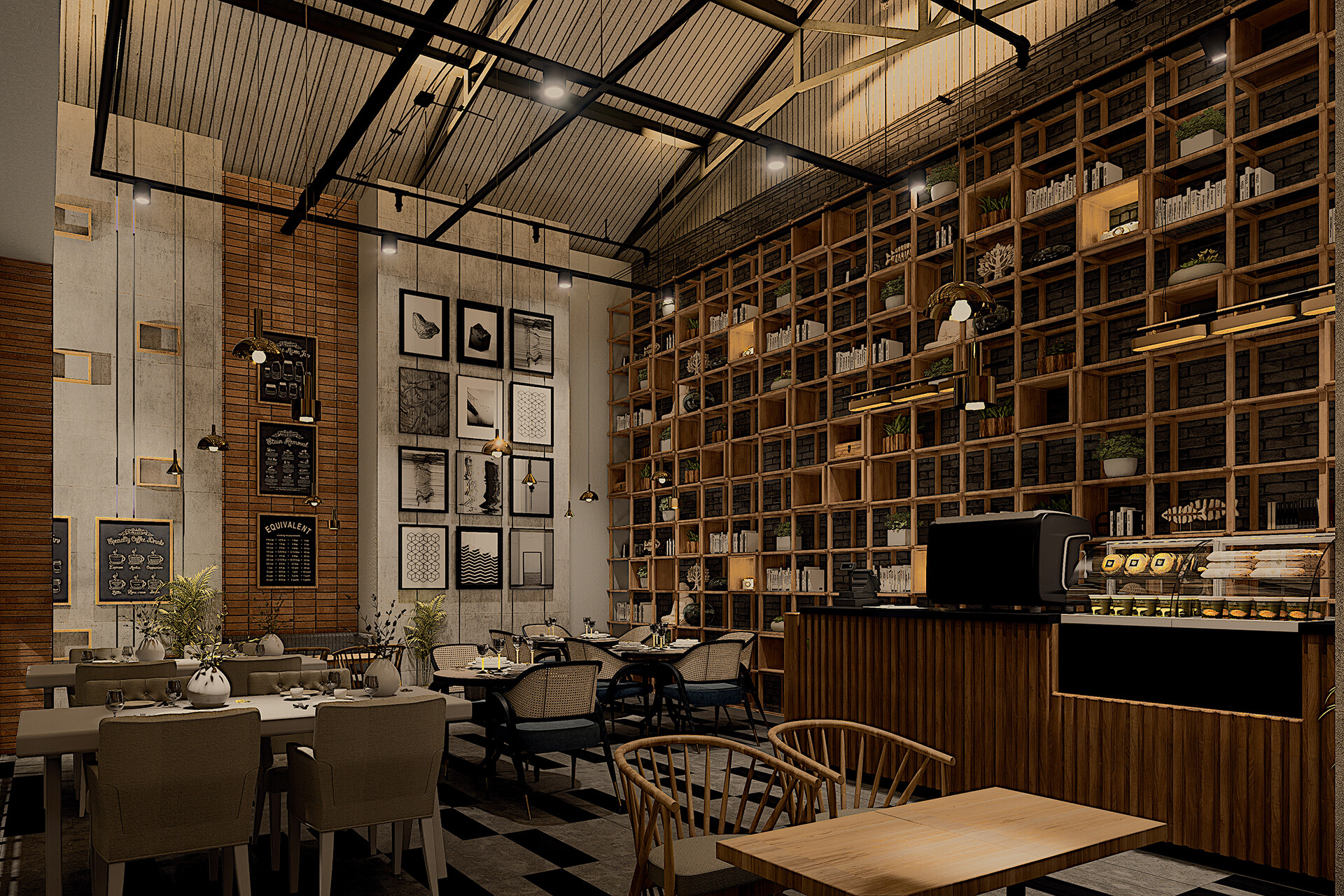 ArtStation - Interior Cafe 3D Visualization