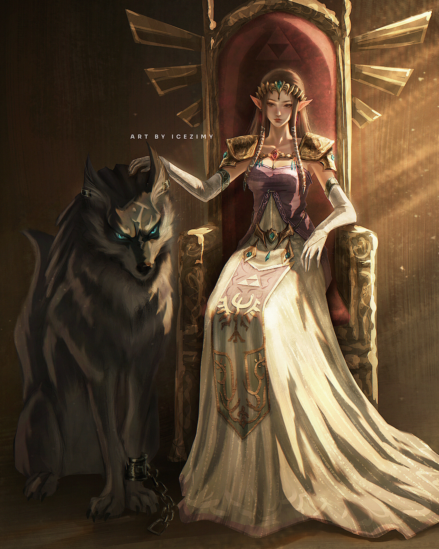 ArtStation - Princess Zelda and Wolf Link - TP Fanart