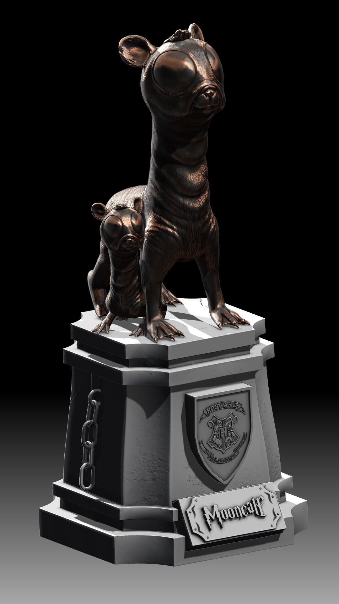 Yeray Llinares 3D Art - 3D Sculpture of a Mooncalf from Hogwarts Legacy