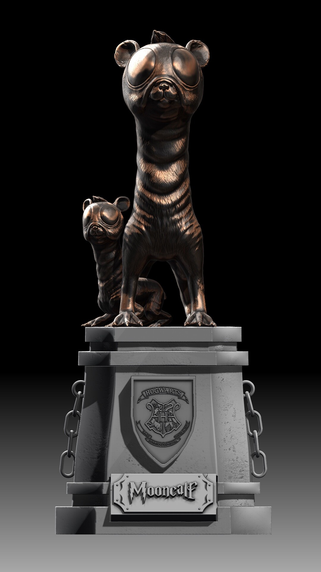 Yeray Llinares 3D Art - 3D Sculpture of a Mooncalf from Hogwarts Legacy