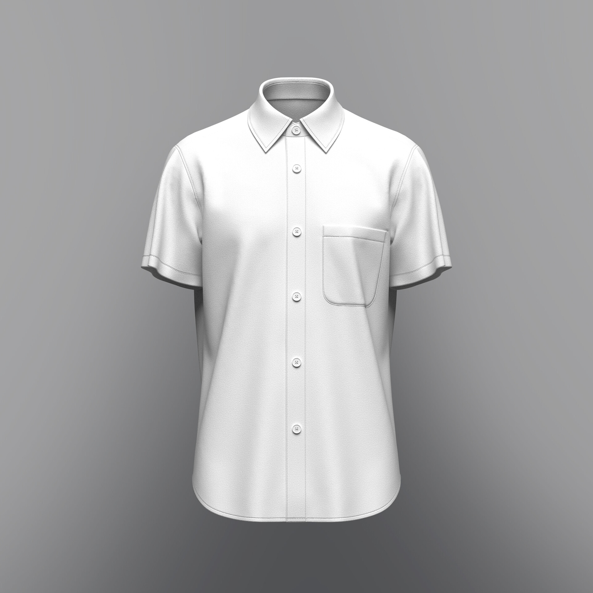 ArtStation - Men's Regular Fit Half Slv Shirt 3d Model