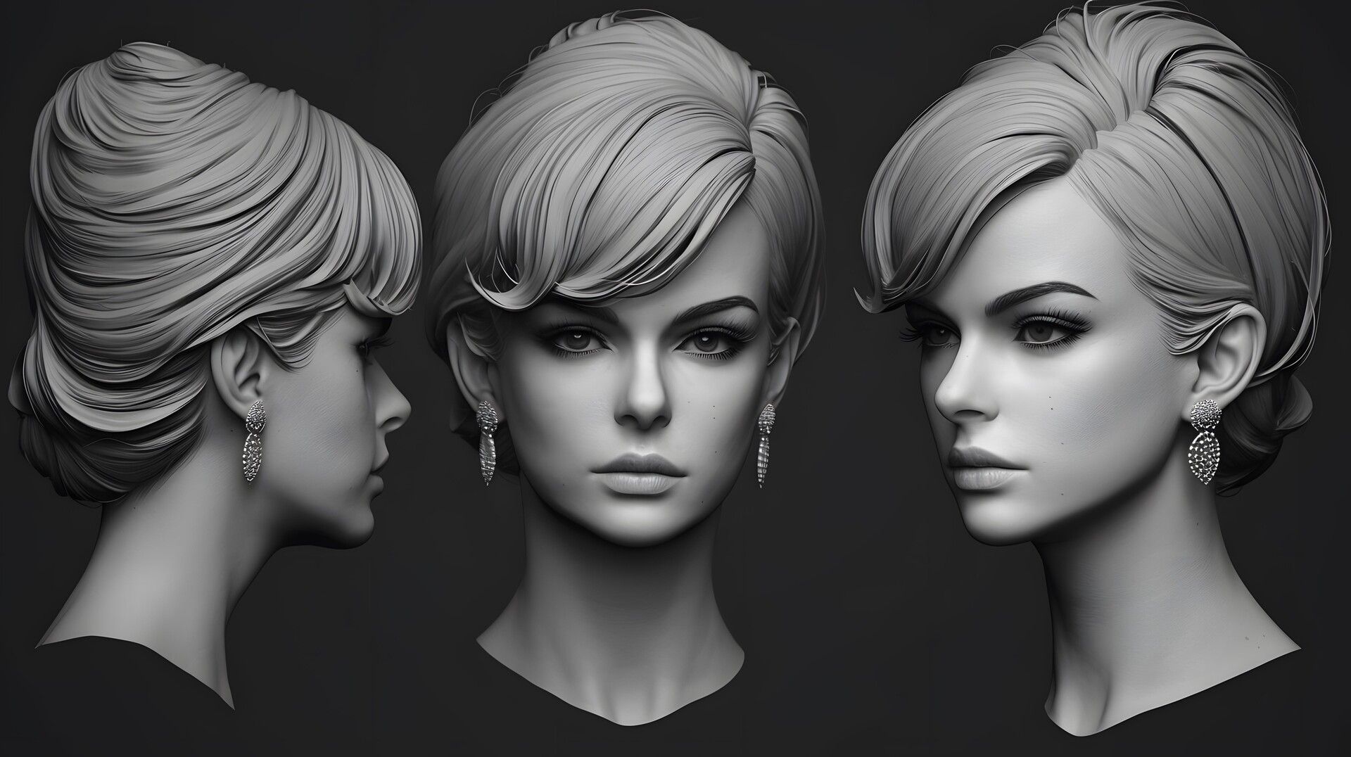 3D Head Sculpt References in 4K - Tika Art - +320 Mature Female Head Sculpt(4k)