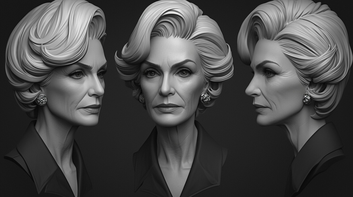 3D Head Sculpt References in 4K - Tika Art - +320 Mature Female Head Sculpt(4k)