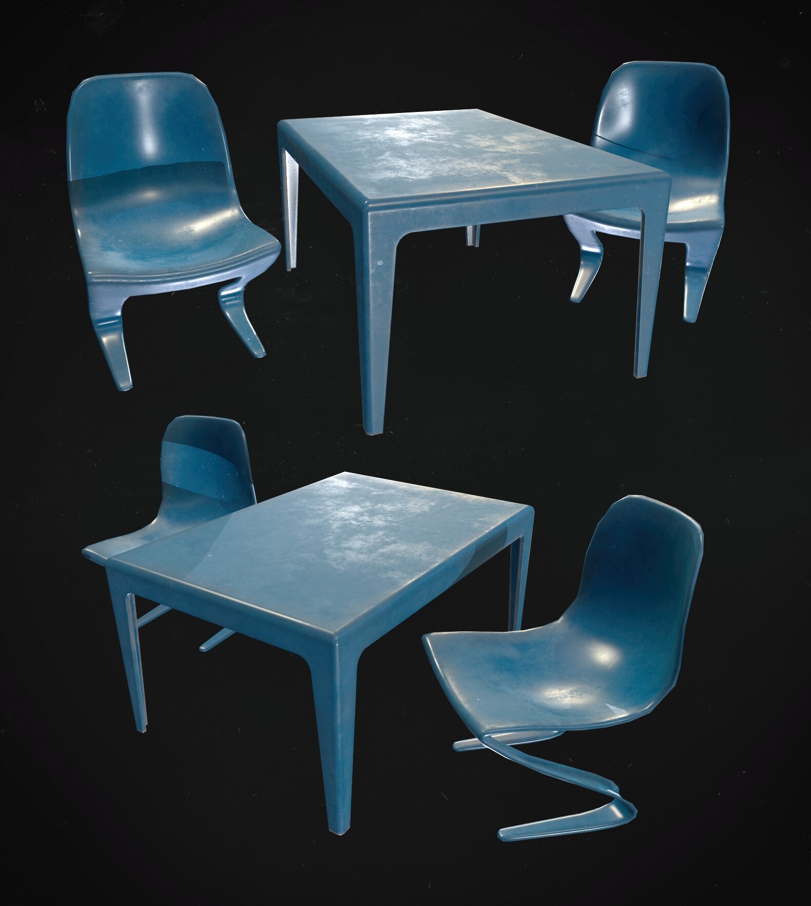ArtStation - Plastic table with chairs
