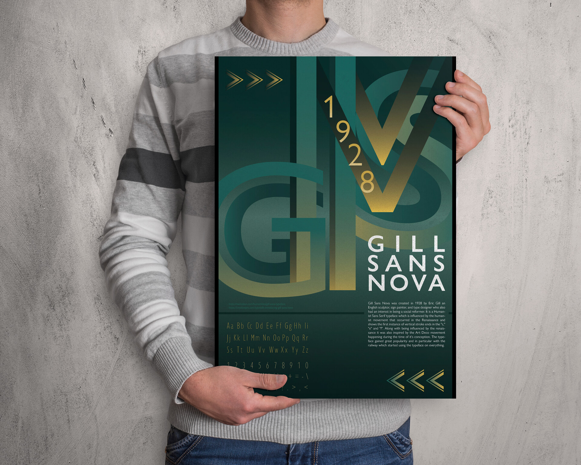 ArtStation - Type Specimen Poster : Gill Sans Nova