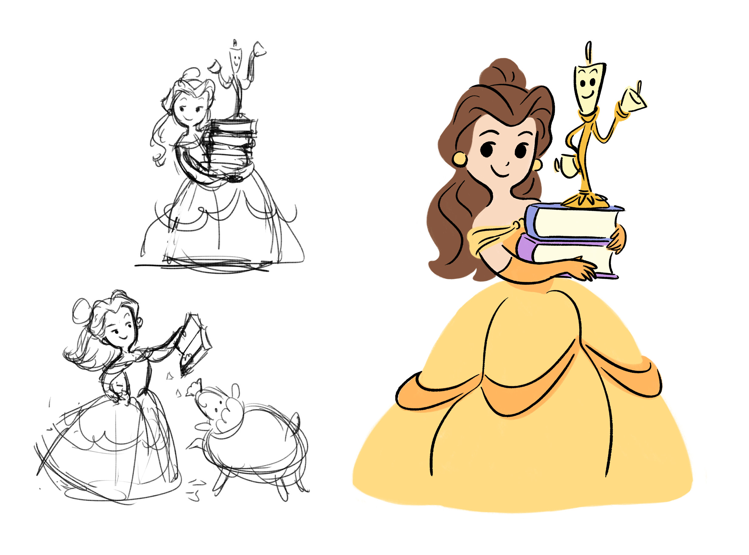how to draw baby disney princesses