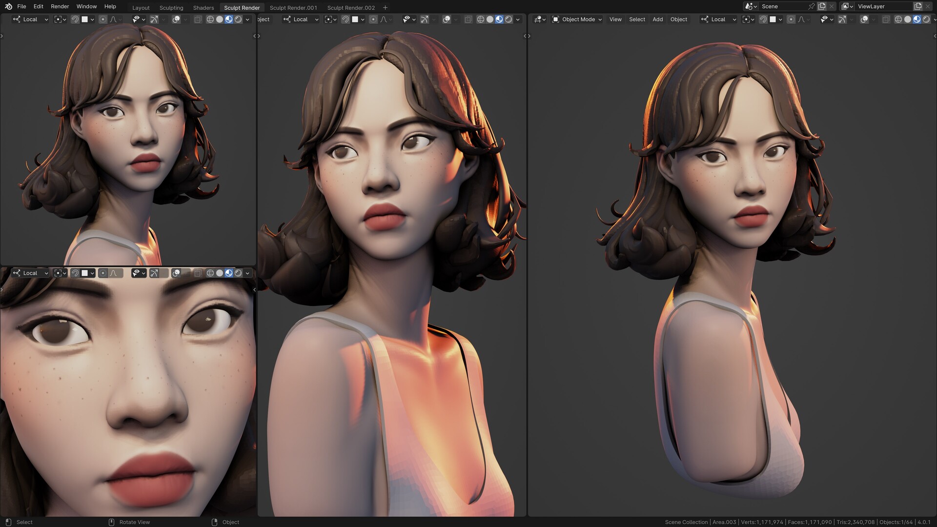 ArtStation - Girl Model to Stylized Sculpt 👩 - Live Stream Sculpt #04