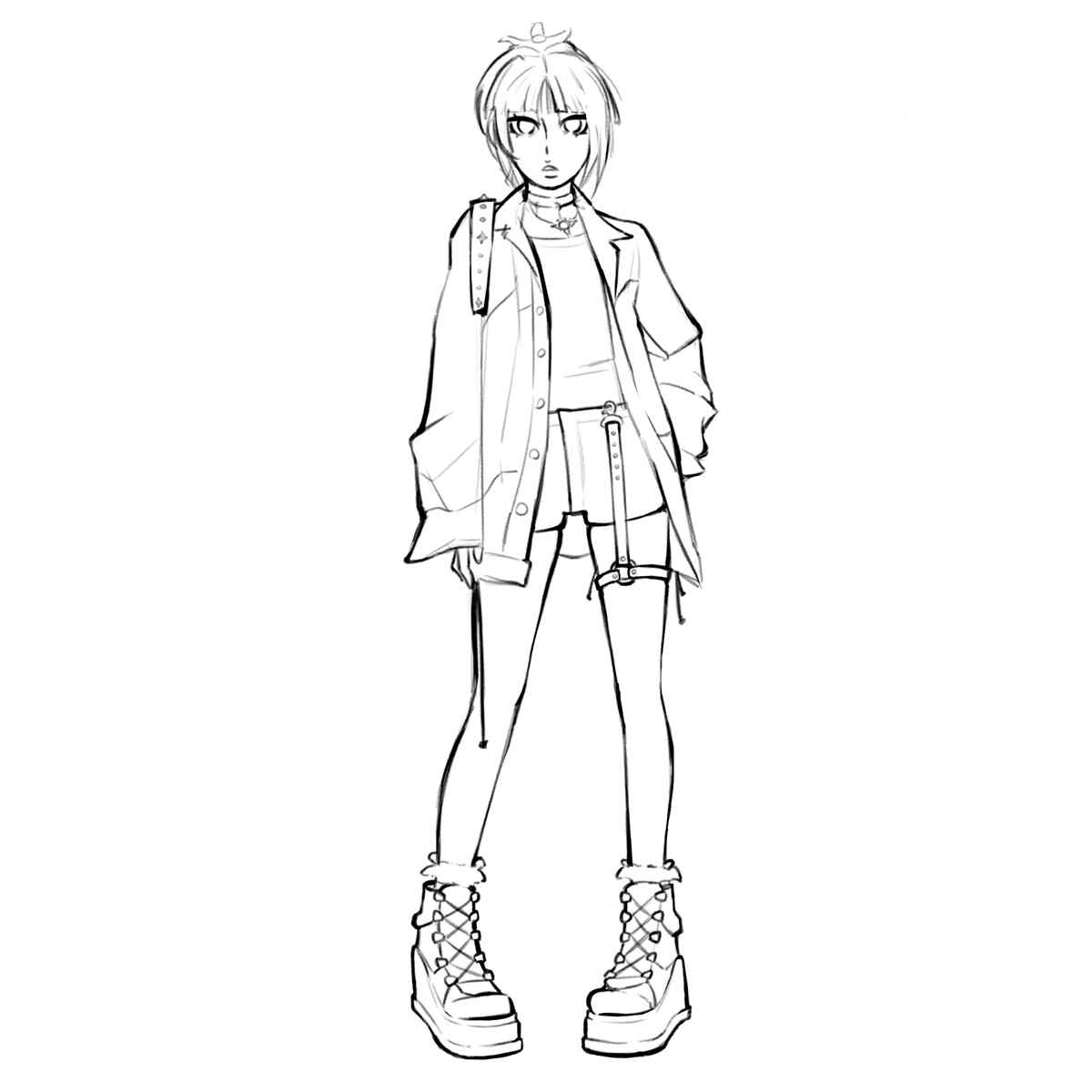 how to draw girl with shoes