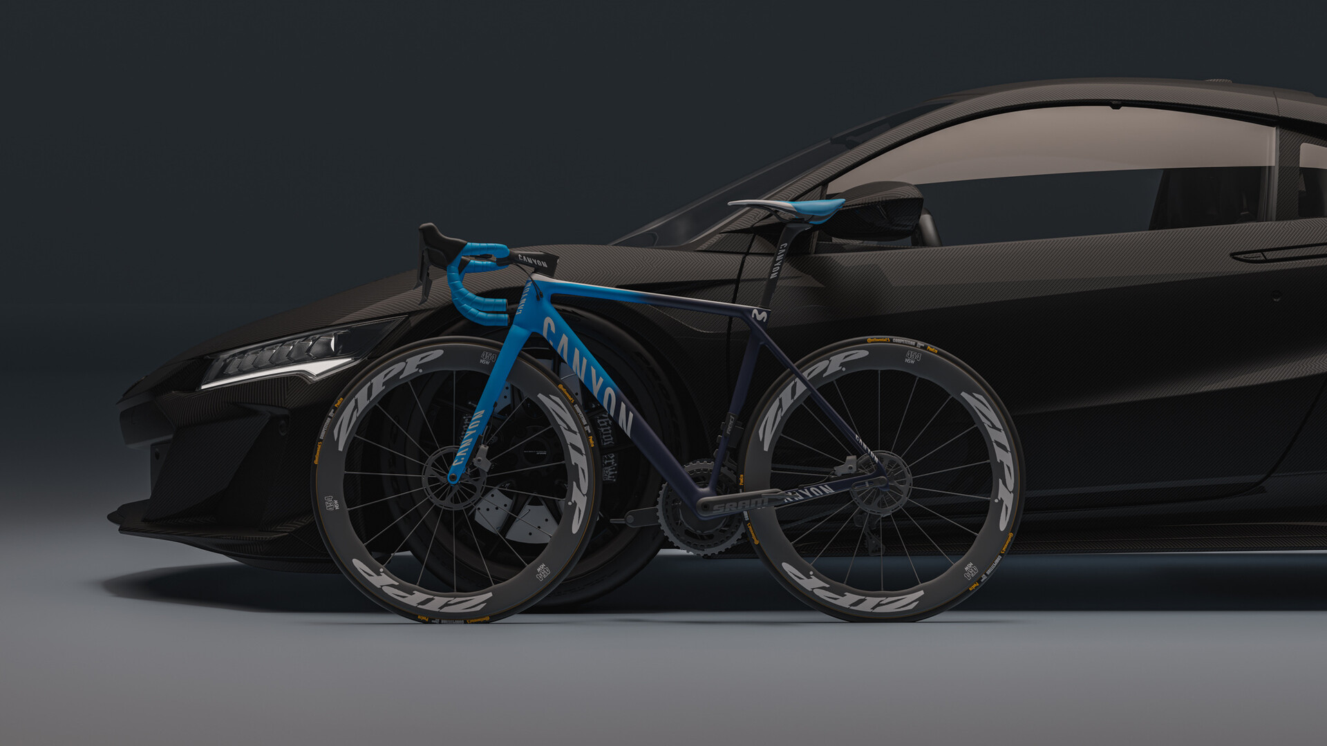 ArtStation - NSX with the canyon road bike