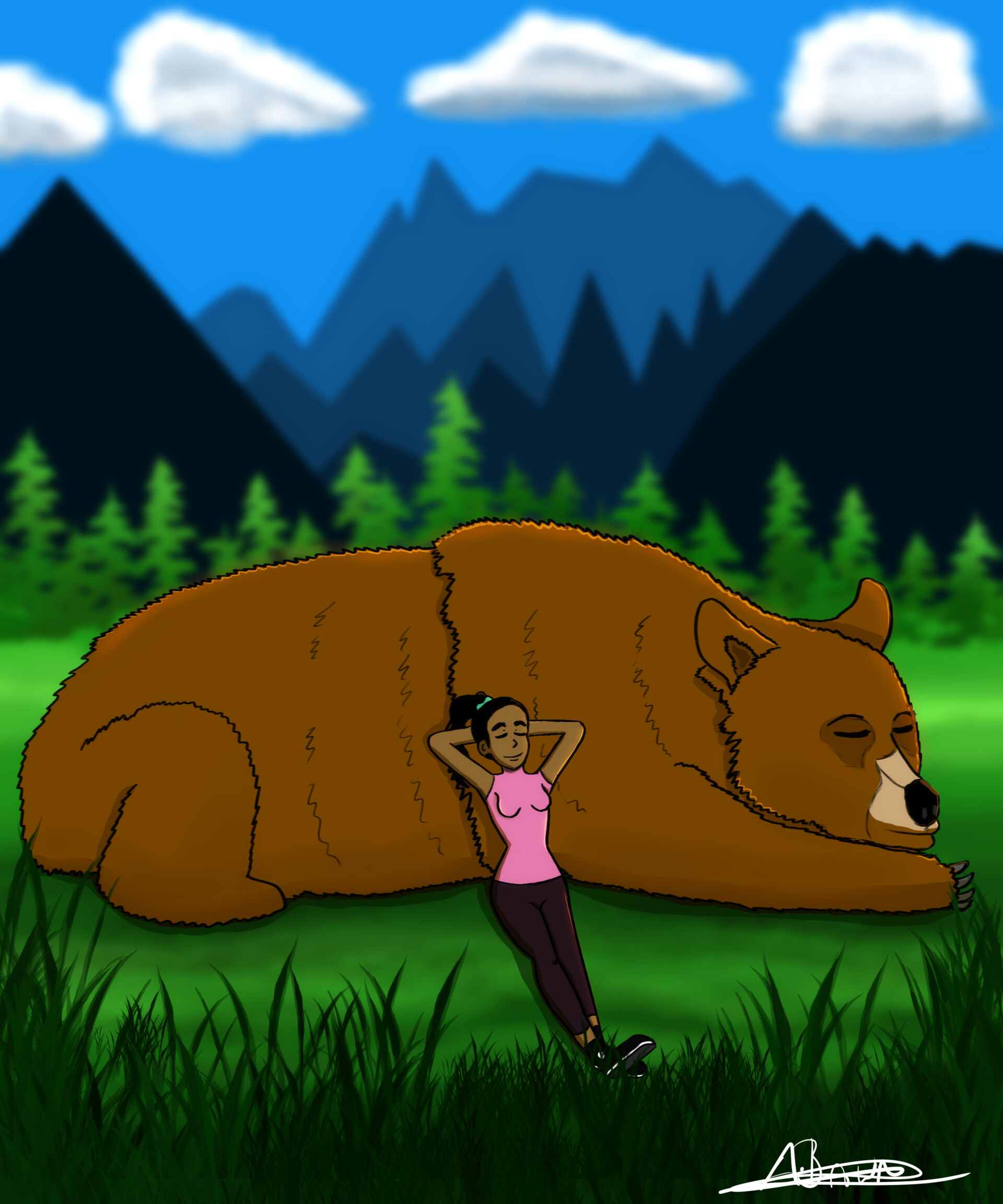 ArtStation - Girl and Bear