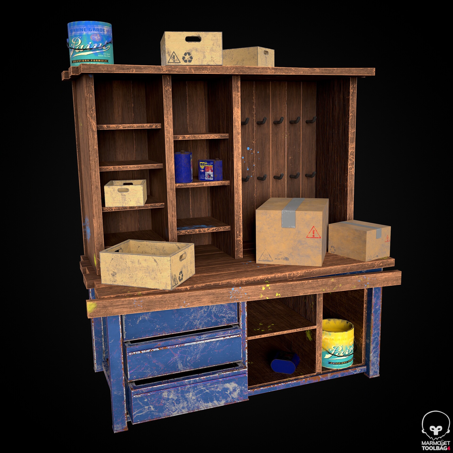 ArtStation - Material Cabinet - 3D Prop Model