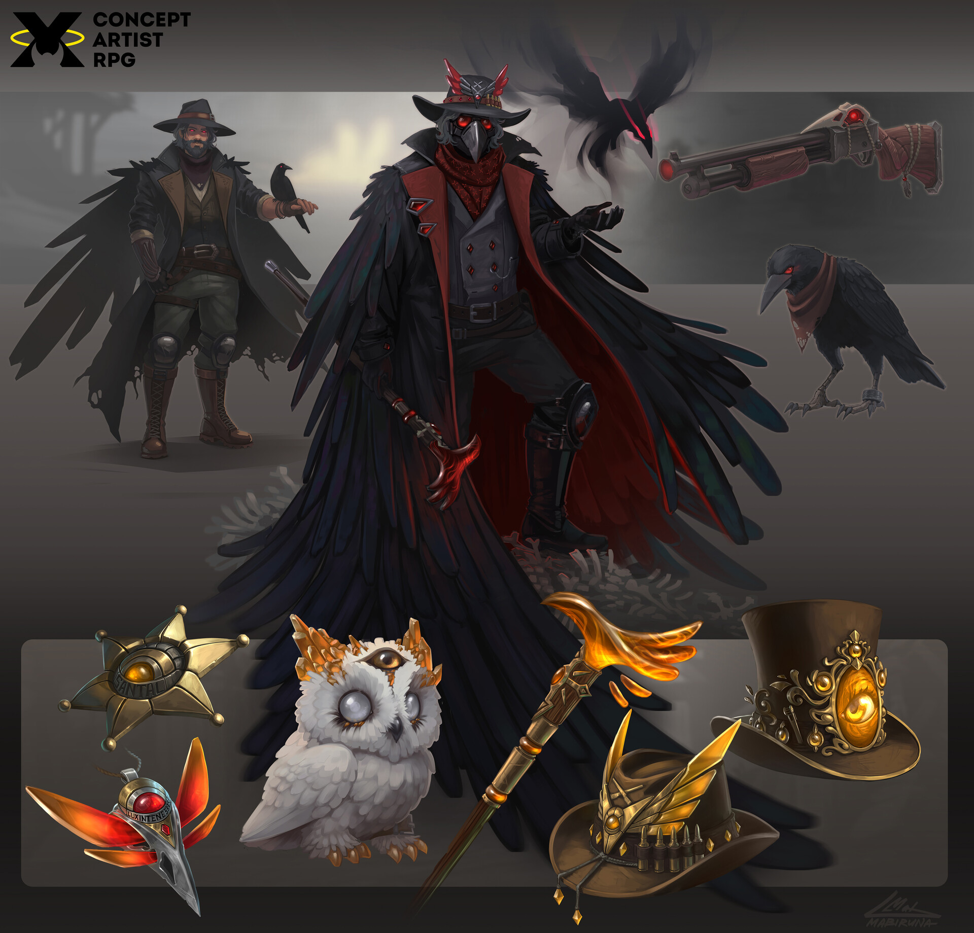 ArtStation - Concept Artist RPG concept sheet + 4 videos