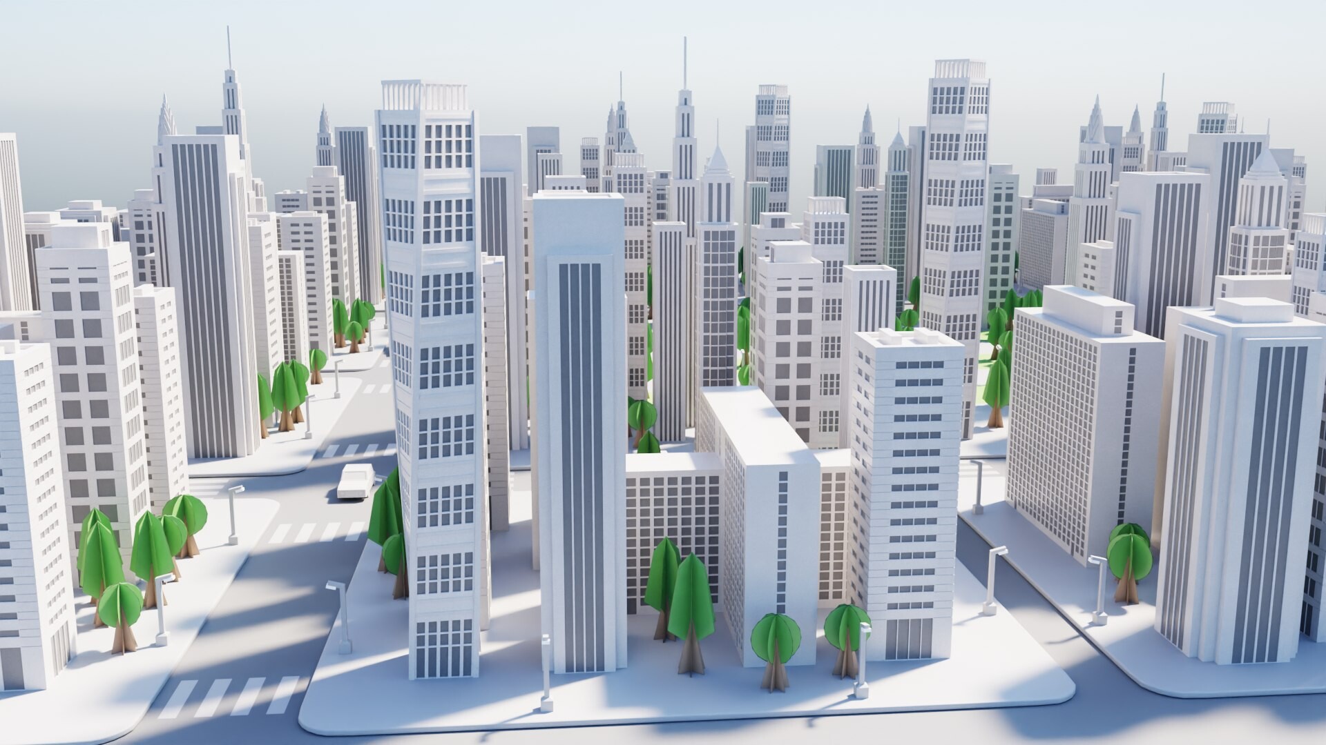 Michael Bescec - 3D Paper Skyscrapers Models for Games and Visualizations