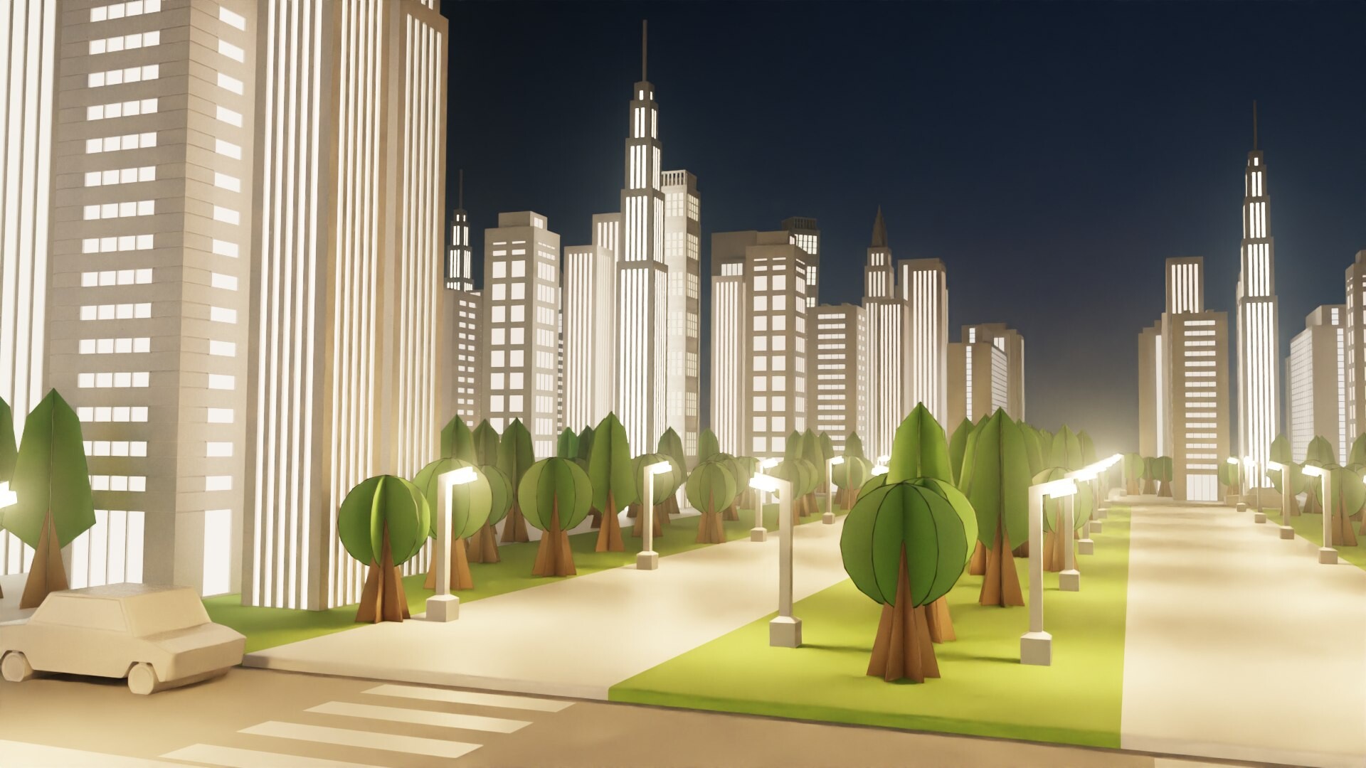 Michael Bescec - 3D Paper Skyscrapers Models for Games and Visualizations