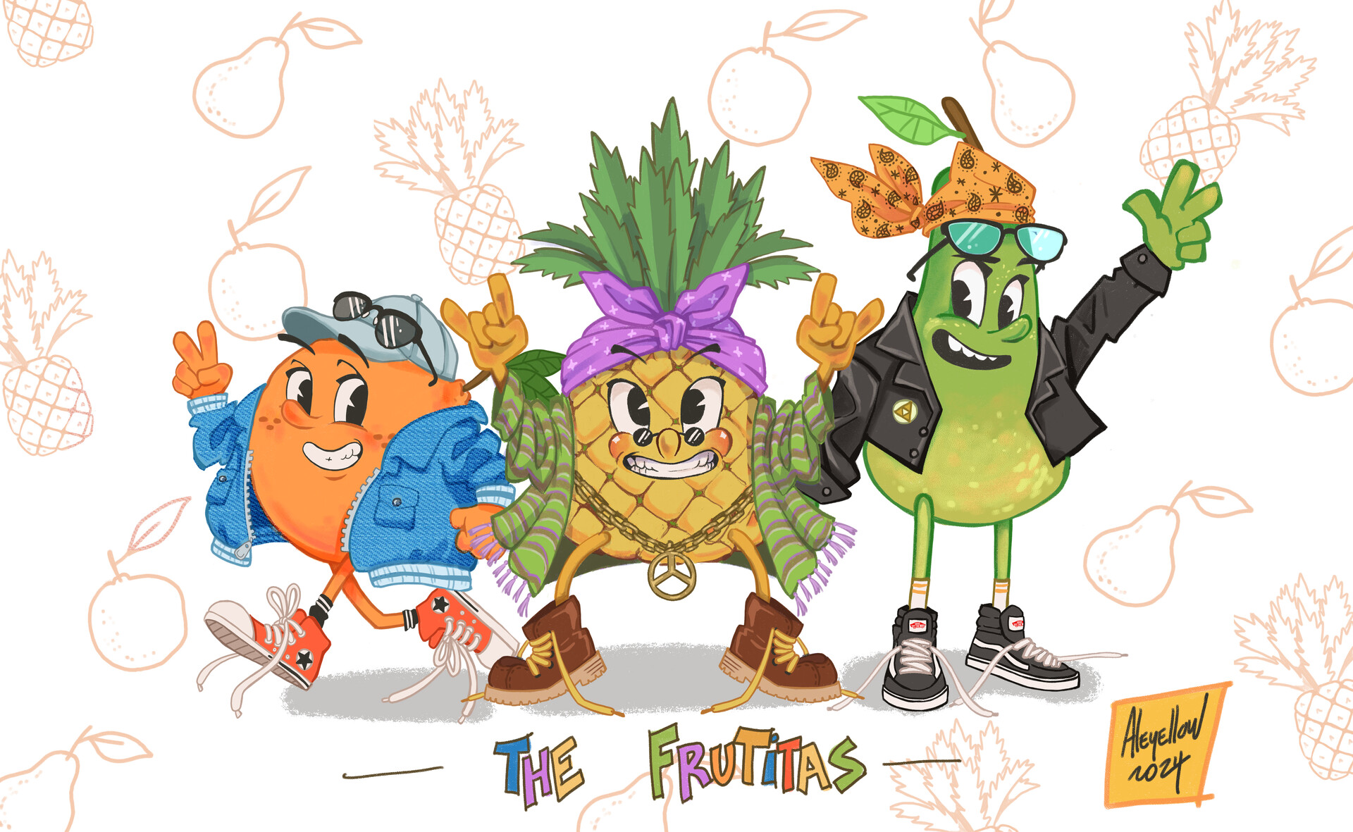 ArtStation - Character Design for Cartoon Fruit band!
