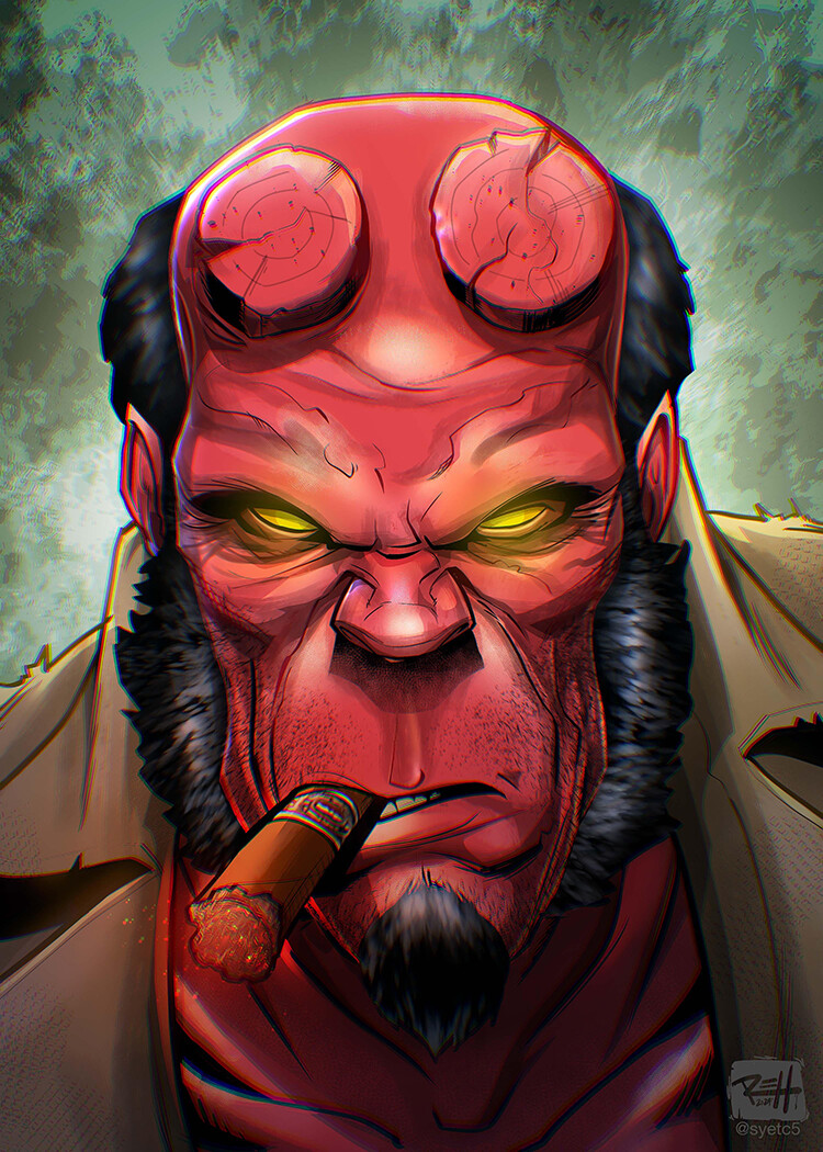 ArtStation - Hellboy Portrait