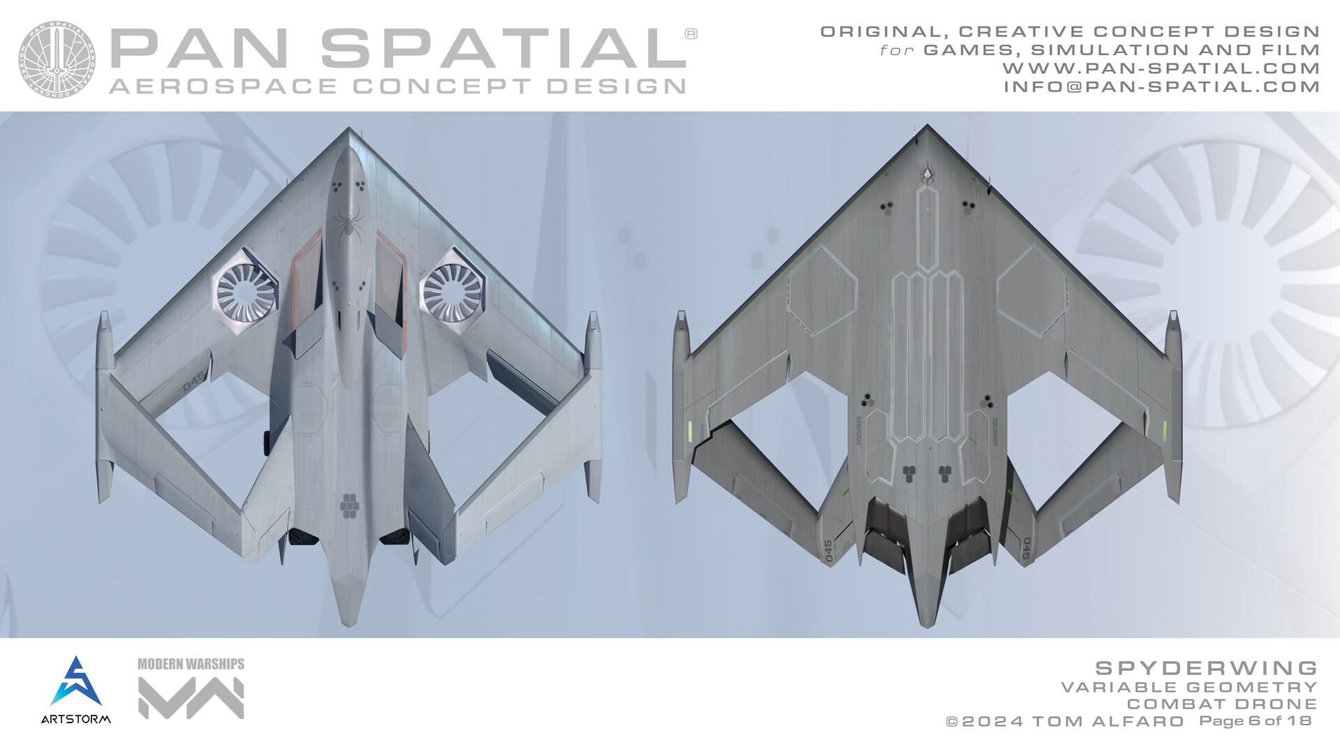 PAN SPATIAL Aerospace Concept Design - SPYDERWING VARIABLE GEOMETRY DRONE