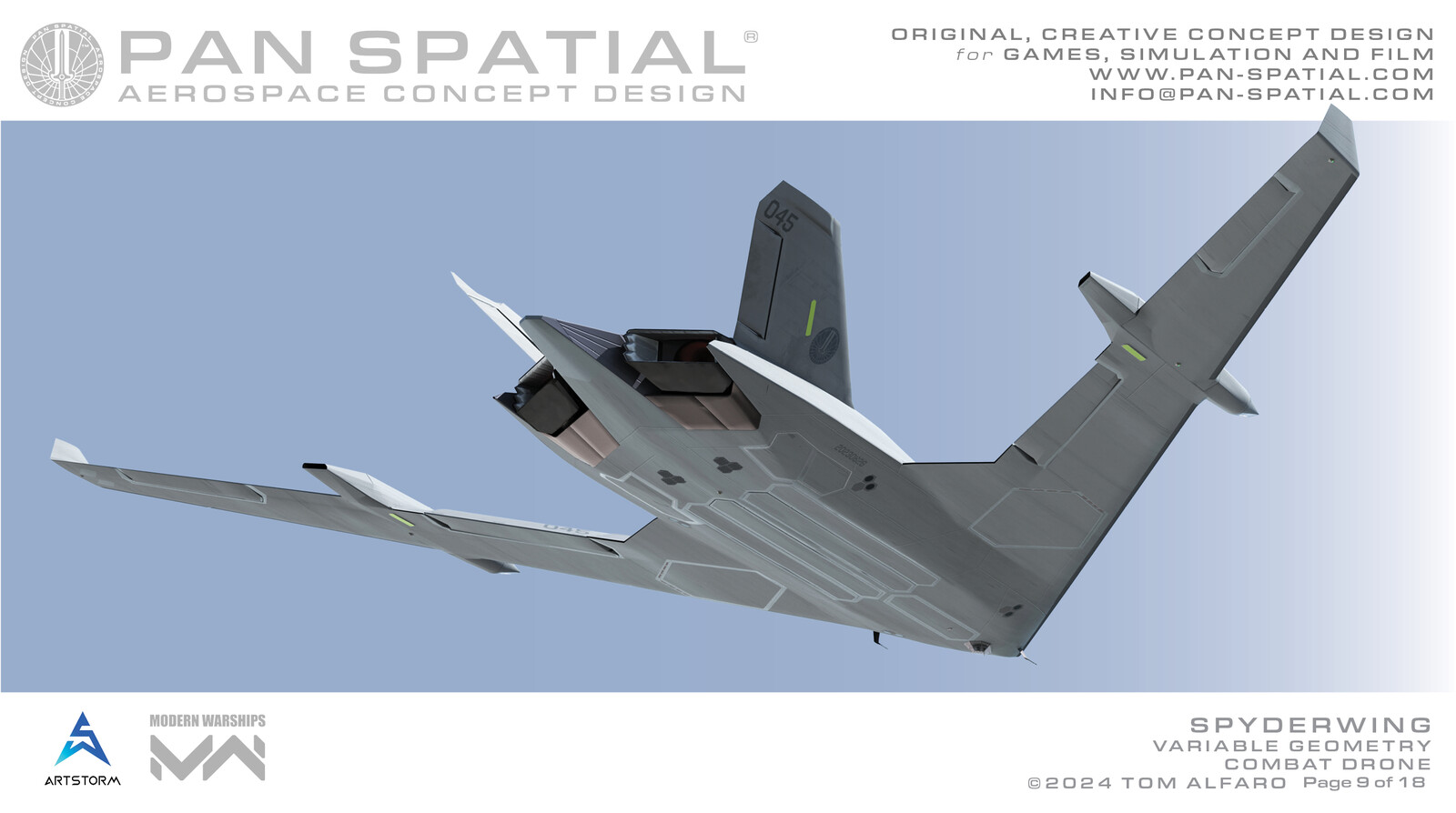 PAN SPATIAL Aerospace Concept Design - SPYDERWING VARIABLE GEOMETRY DRONE