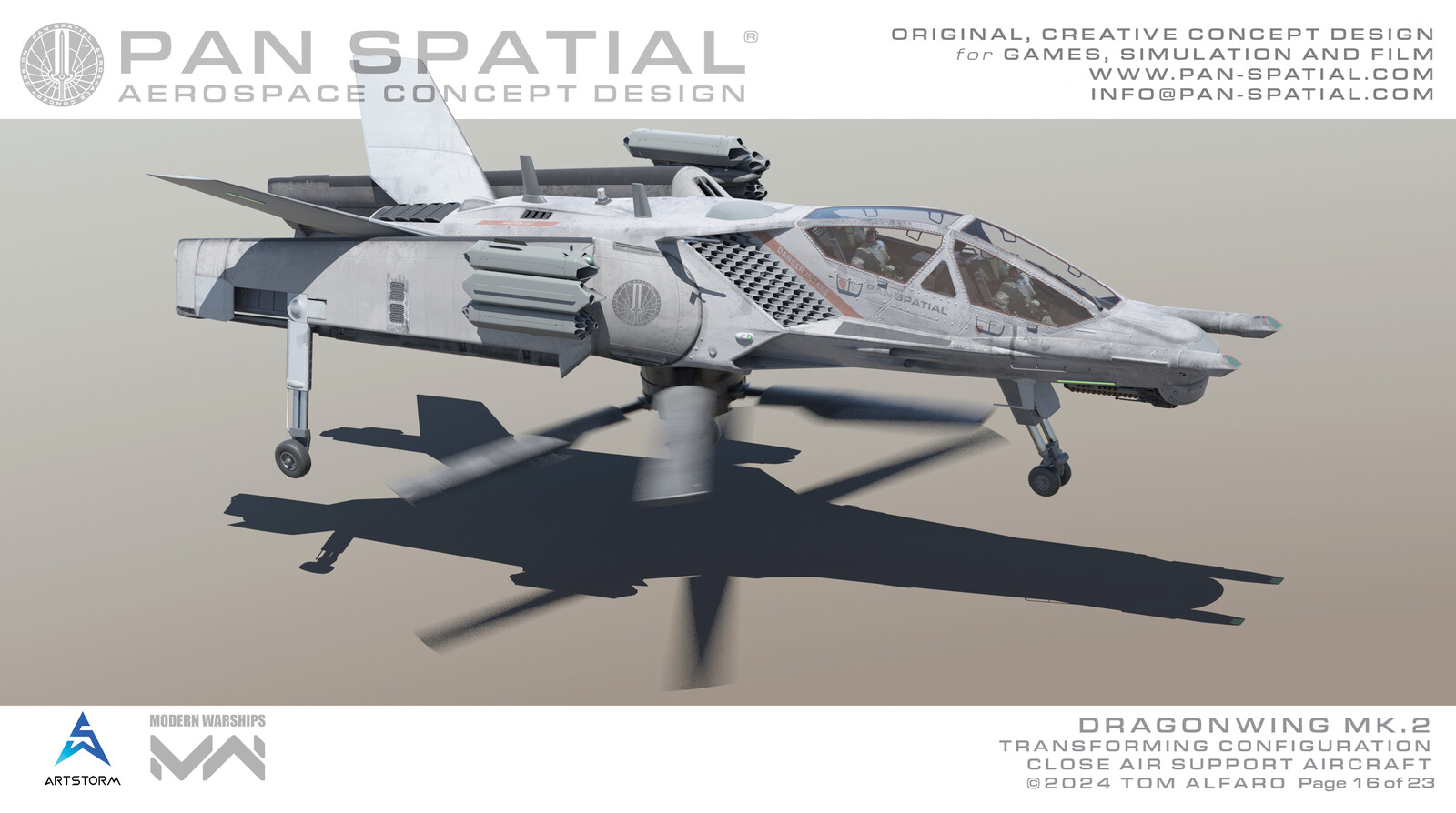 PAN SPATIAL Aerospace Concept Design - DRAGONWING Mk.2 VARIABLE GEOMETRY COMBAT AIRCRAFT