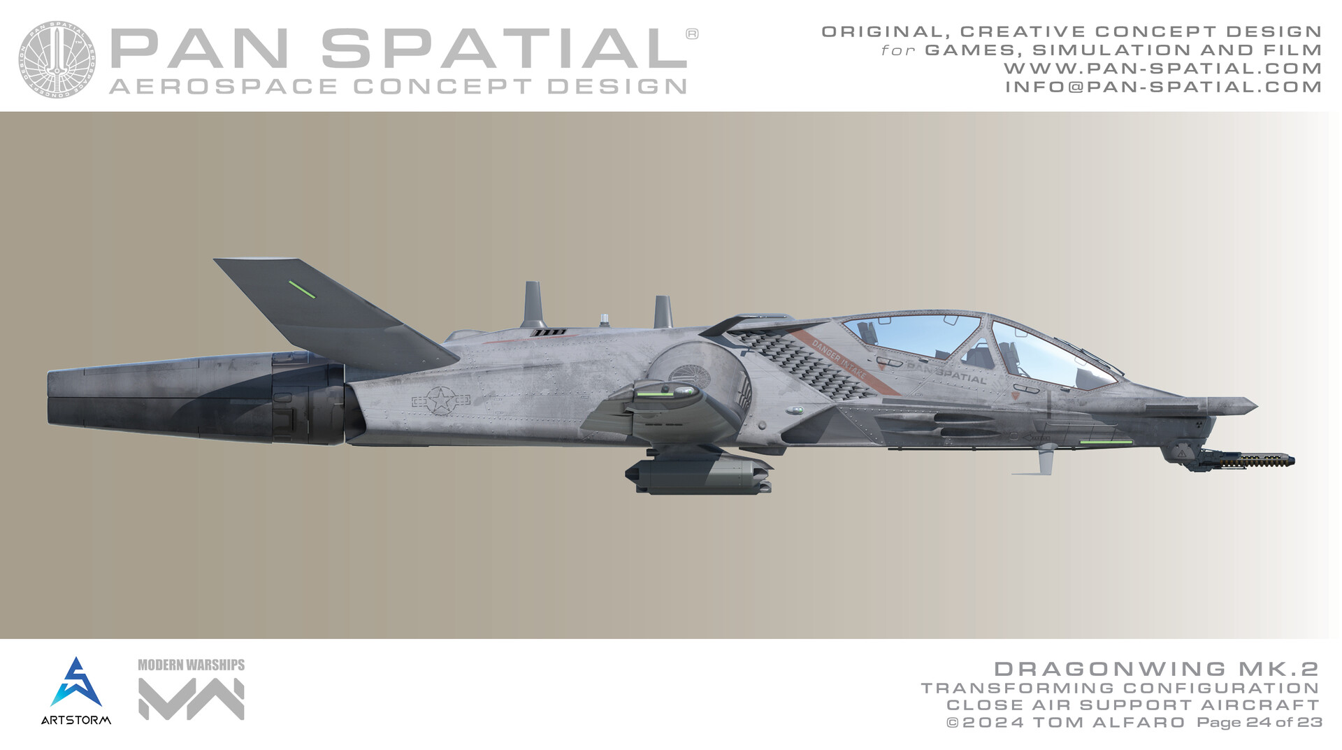 PAN SPATIAL Aerospace Concept Design - DRAGONWING Mk.2 VARIABLE GEOMETRY COMBAT AIRCRAFT