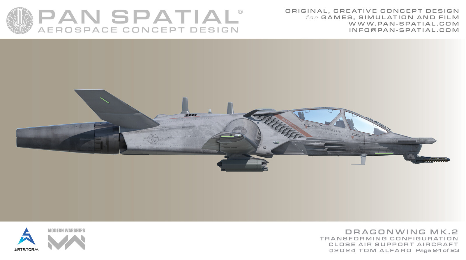 PAN SPATIAL Aerospace Concept Design - DRAGONWING Mk.2 VARIABLE GEOMETRY COMBAT AIRCRAFT