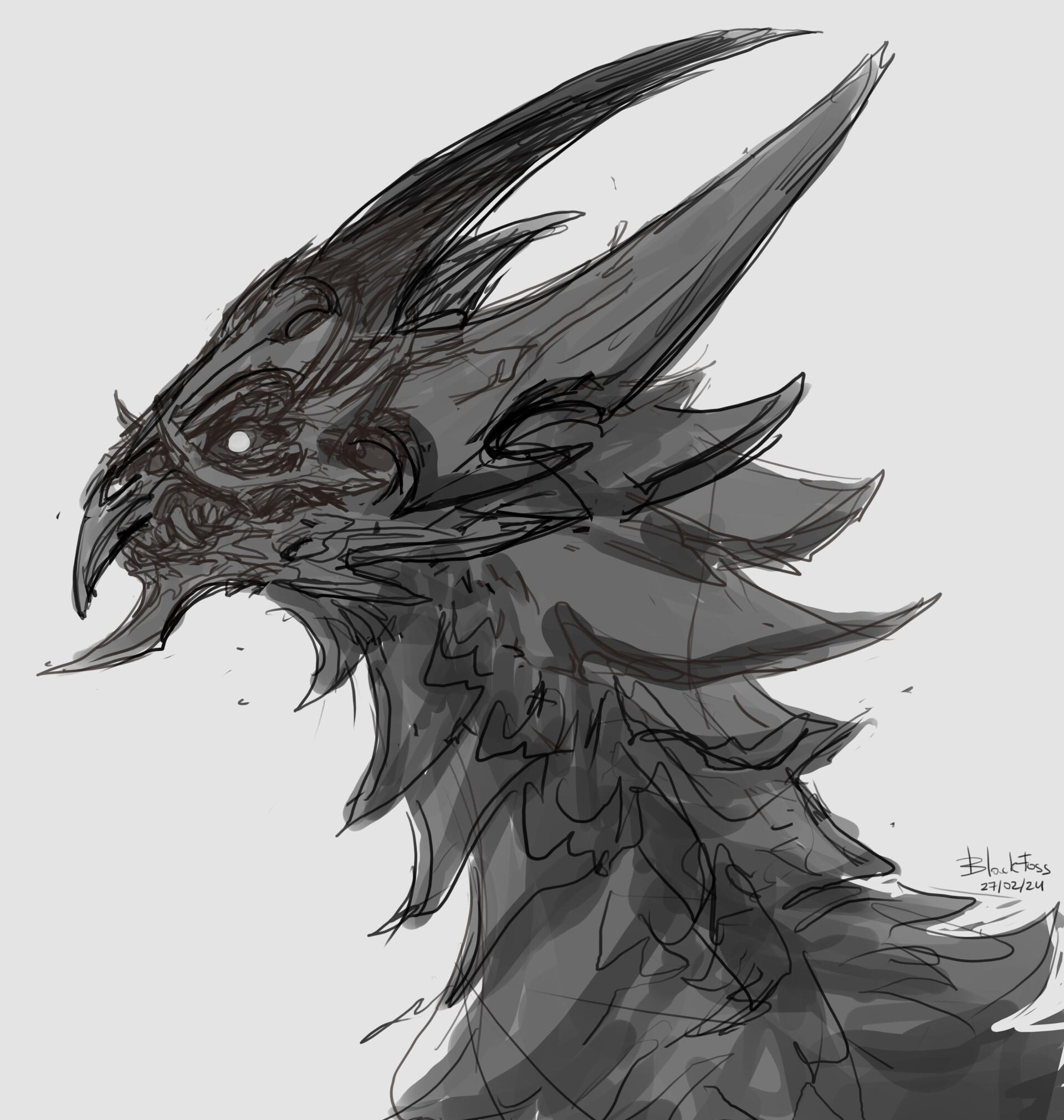 Sofia Kulak - Burnt dragon - Creature concept art