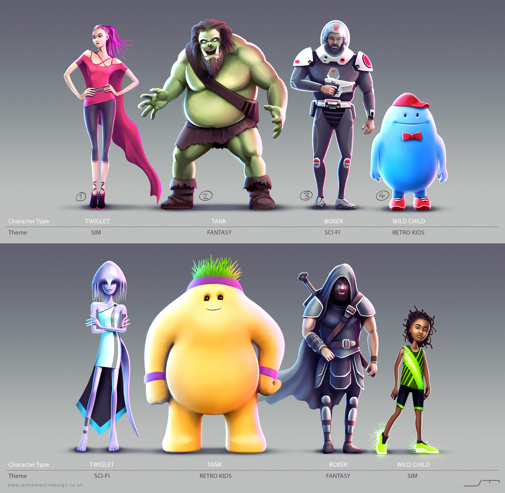 Jamie Martin - Theme Park / Social Space - character concept art