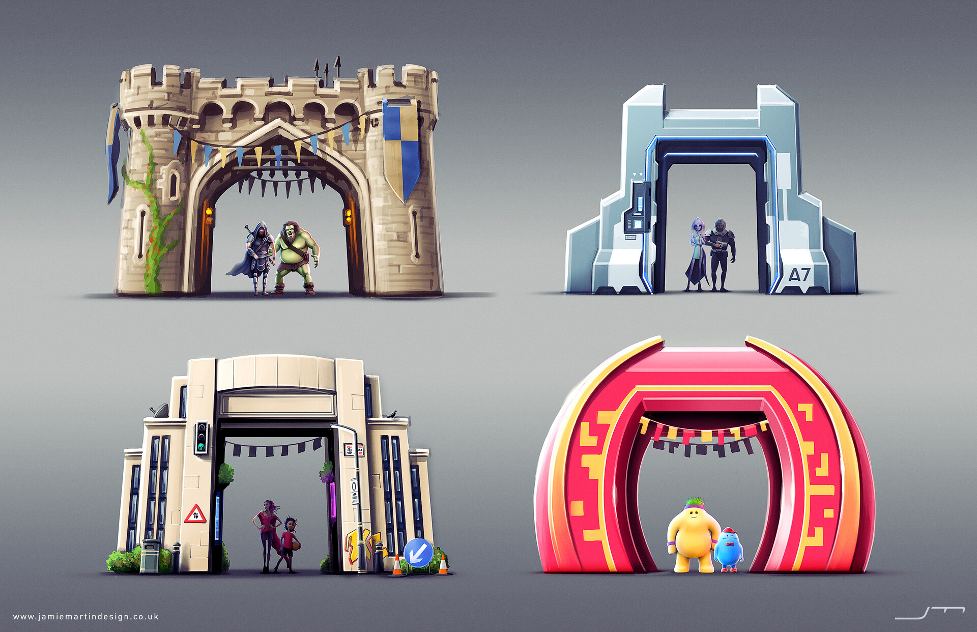 Jamie Martin - Theme Park / Social Space - gate concept art