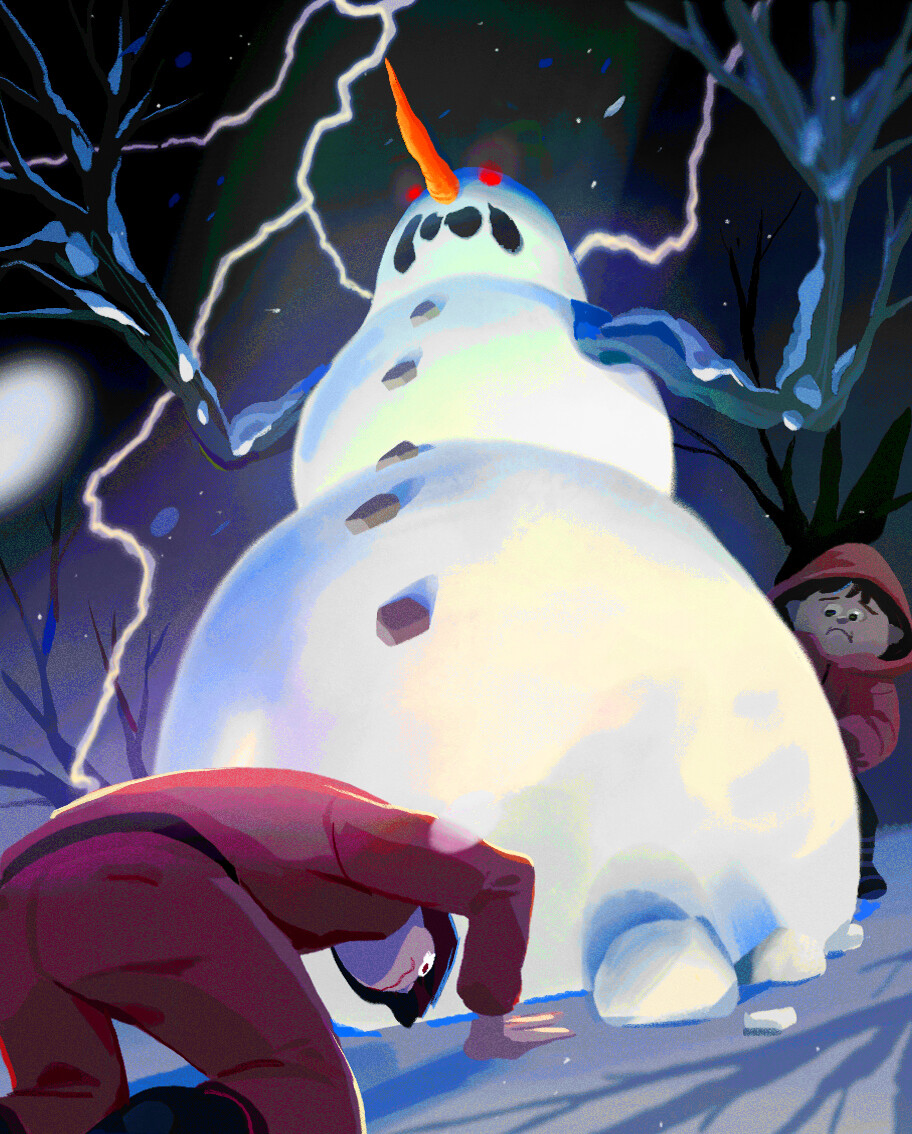 ArtStation - angry snow man