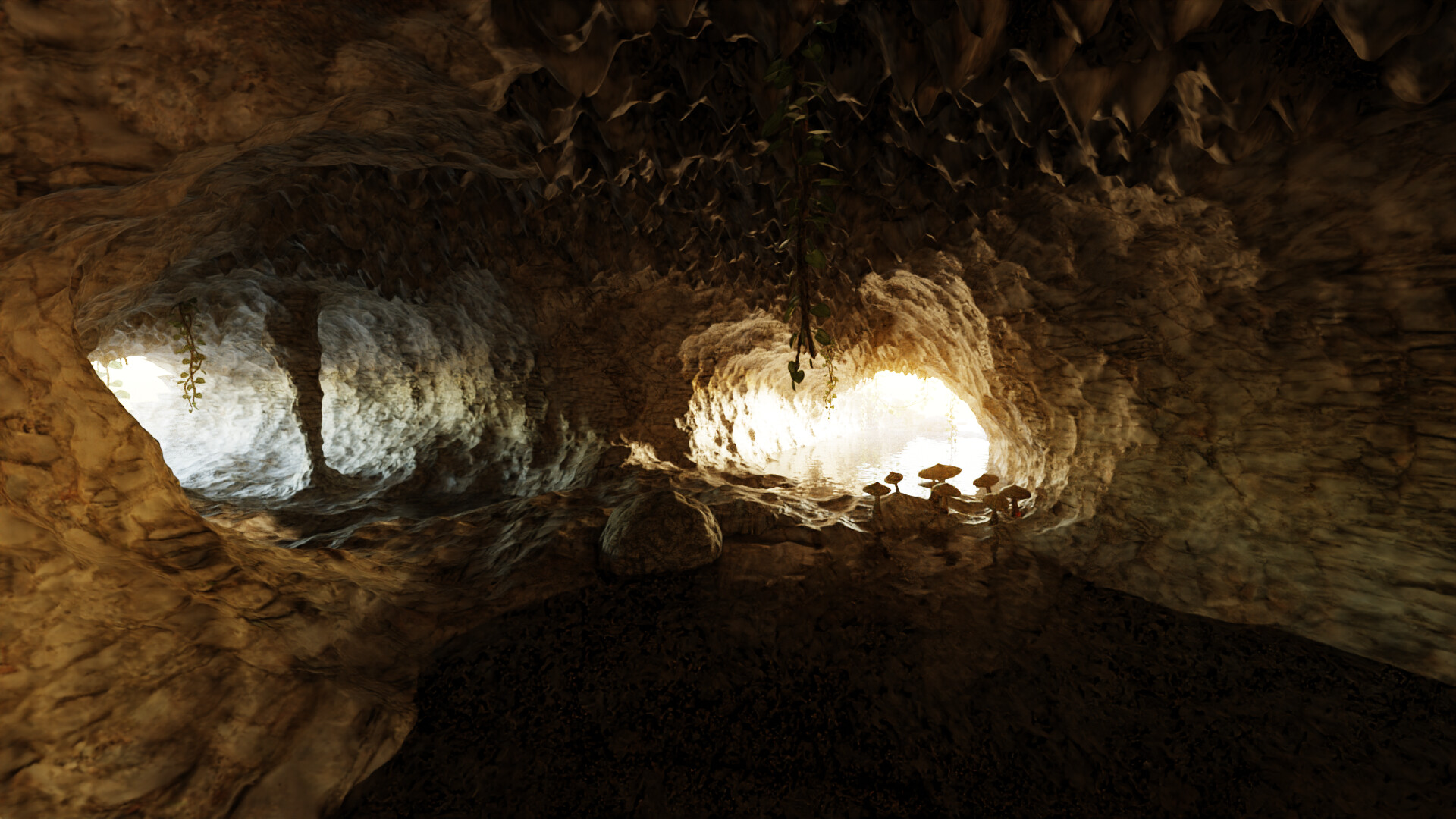 Michael Bescec - Panoramic Collection of 4 Cave Environments