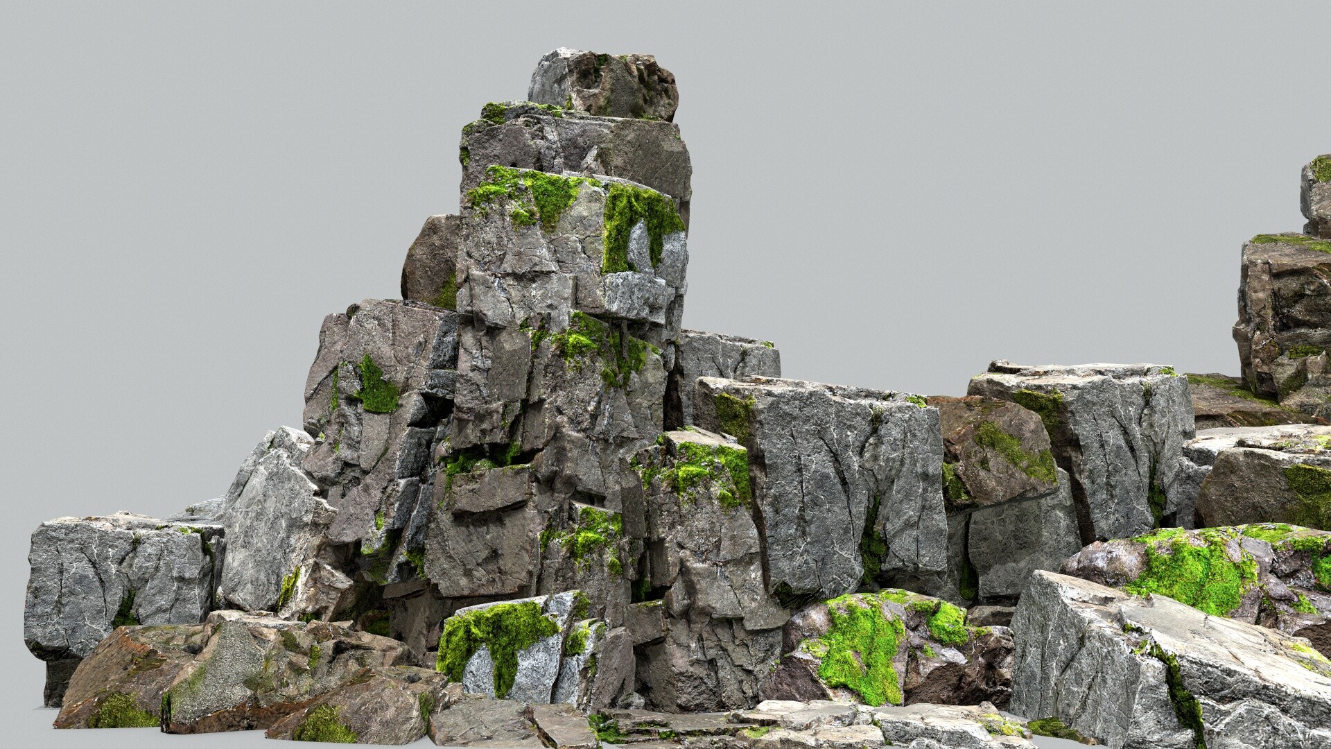 ArtStation - mossy rocks