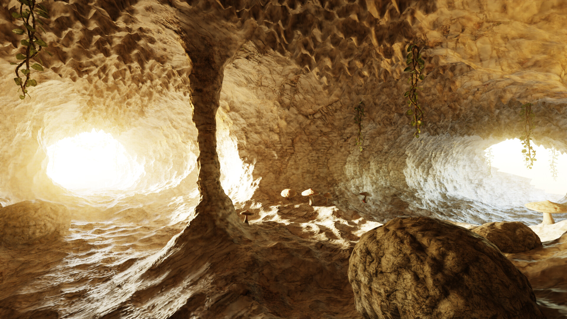 Michael Bescec - Panoramic Collection of 4 Cave Environments