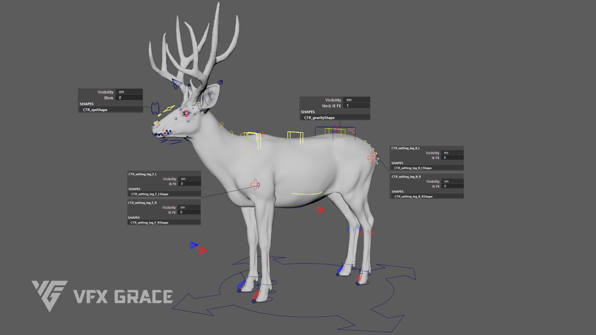 VFX models - Mule Deer Animated - MAYA Character Asset