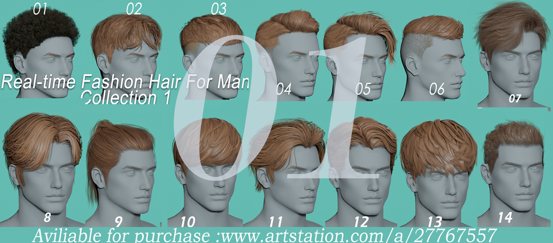 Vincent Freelancer - 3D Real-time hairstyle library include 200 hairs