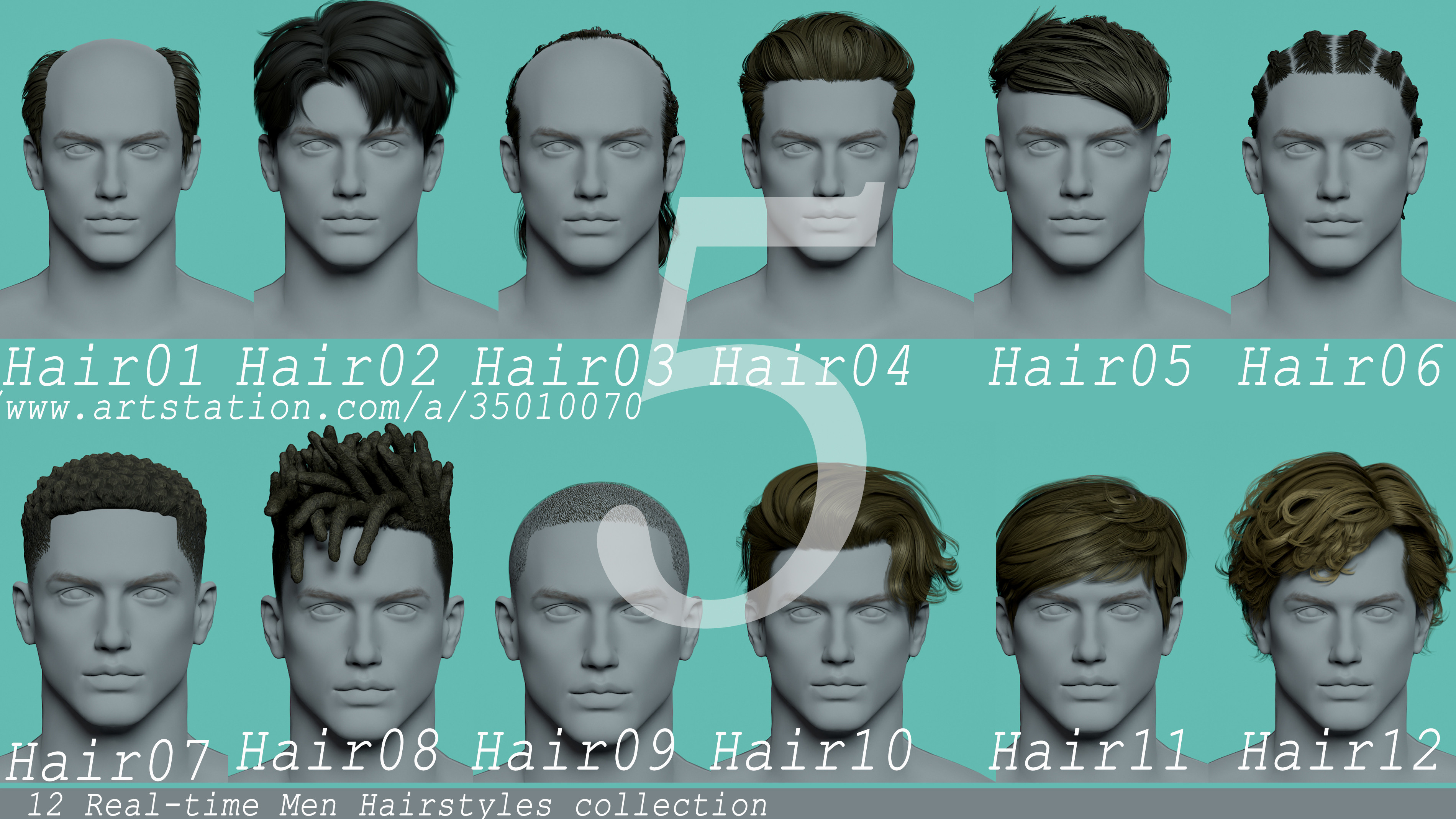 Vincent Freelancer - 3D Real-time hairstyle library include 200 hairs