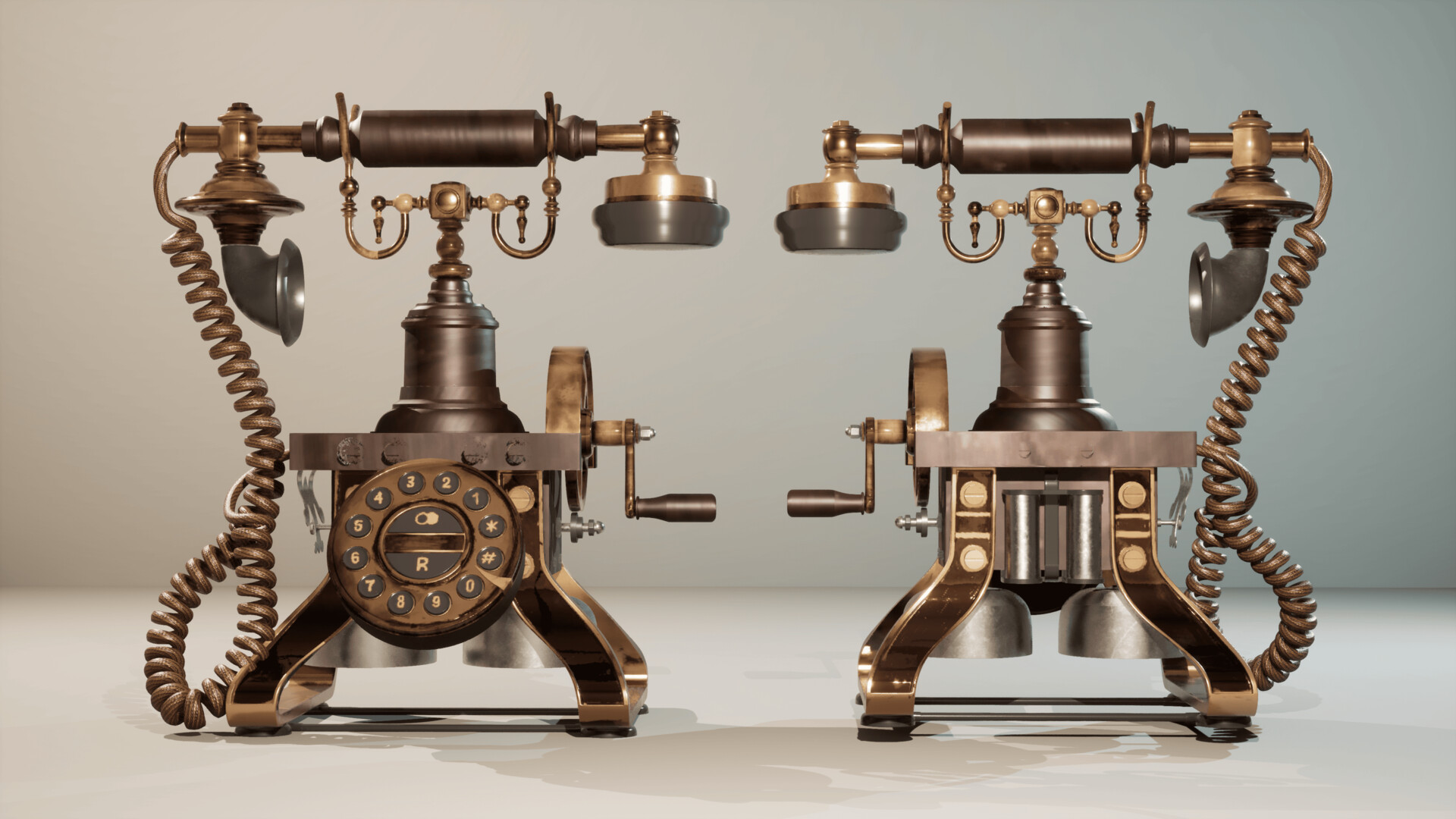 ArtStation - Antique Phone - The Eiffel Tower 1892 Rotary Telephone