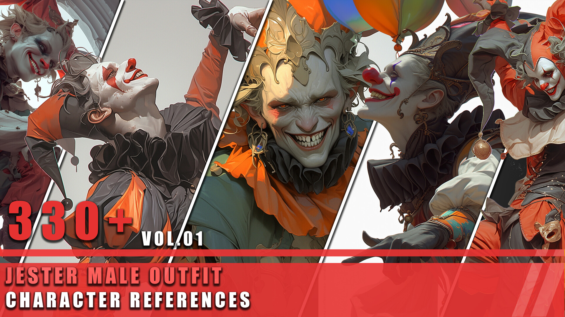 WaterLaw's Studio - 330+ Jester Male Outfit - Character References Vol.01